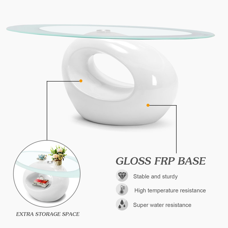 Wade Logan® Mosheim Glass Top Coffee Table & Reviews | Wayfair