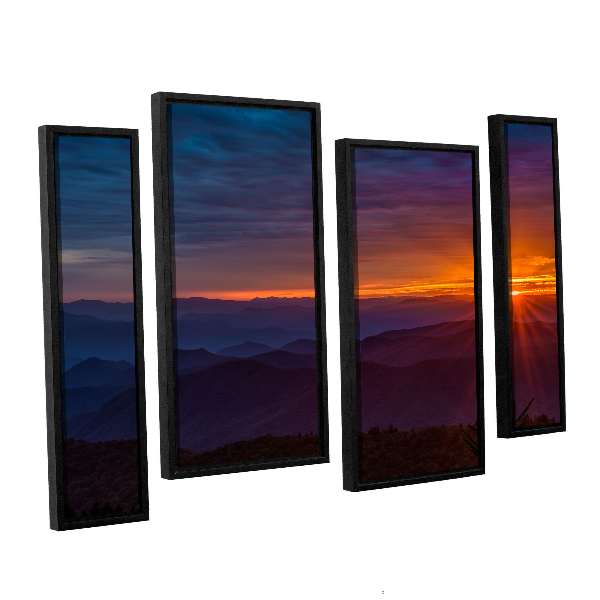 Ebern Designs Blue Ridge Parkway Sunset - 4 Piece Graphic Art Print Set ...