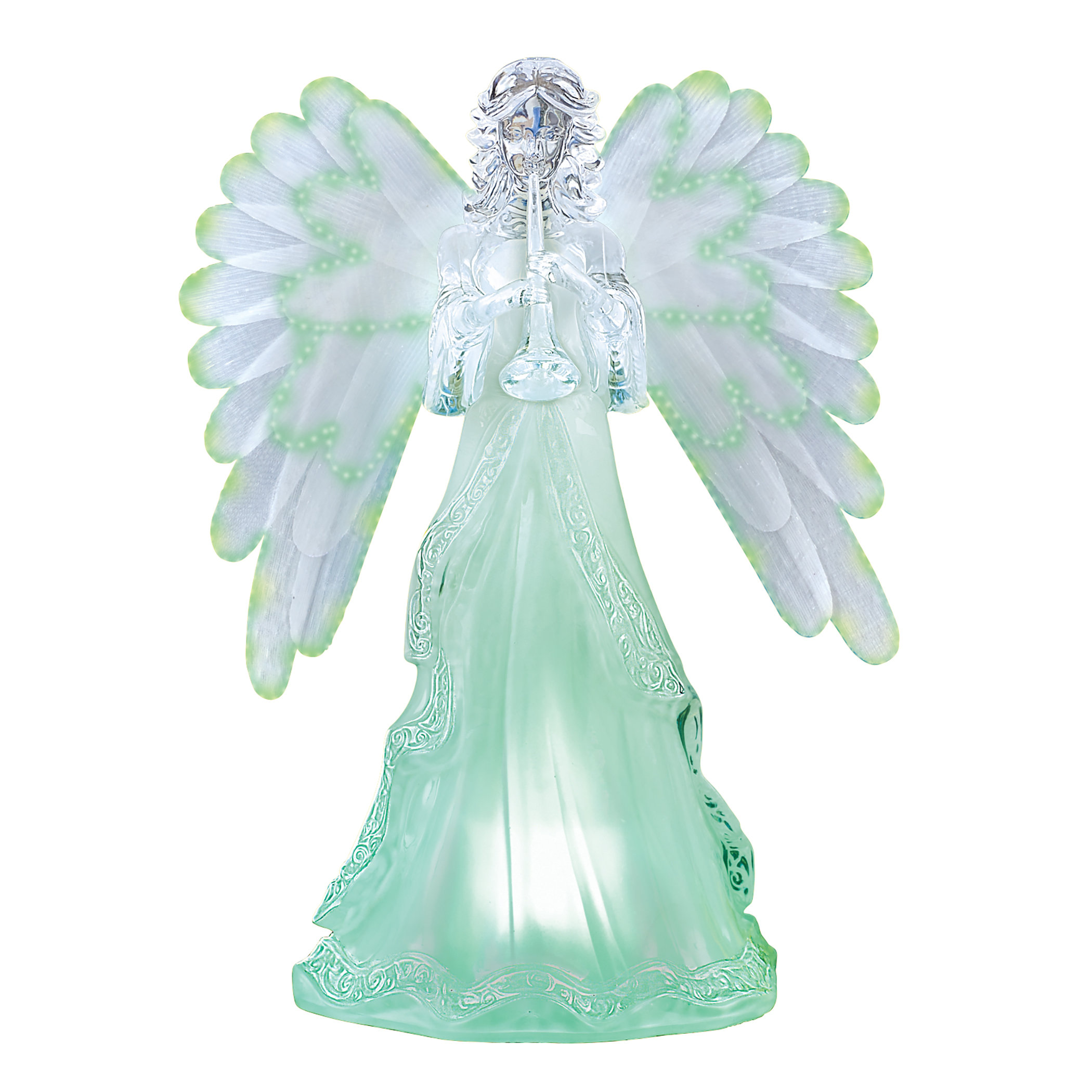The Holiday Aisle® LED Lighted Color-Changing Fiber Optic Holiday Angel ...