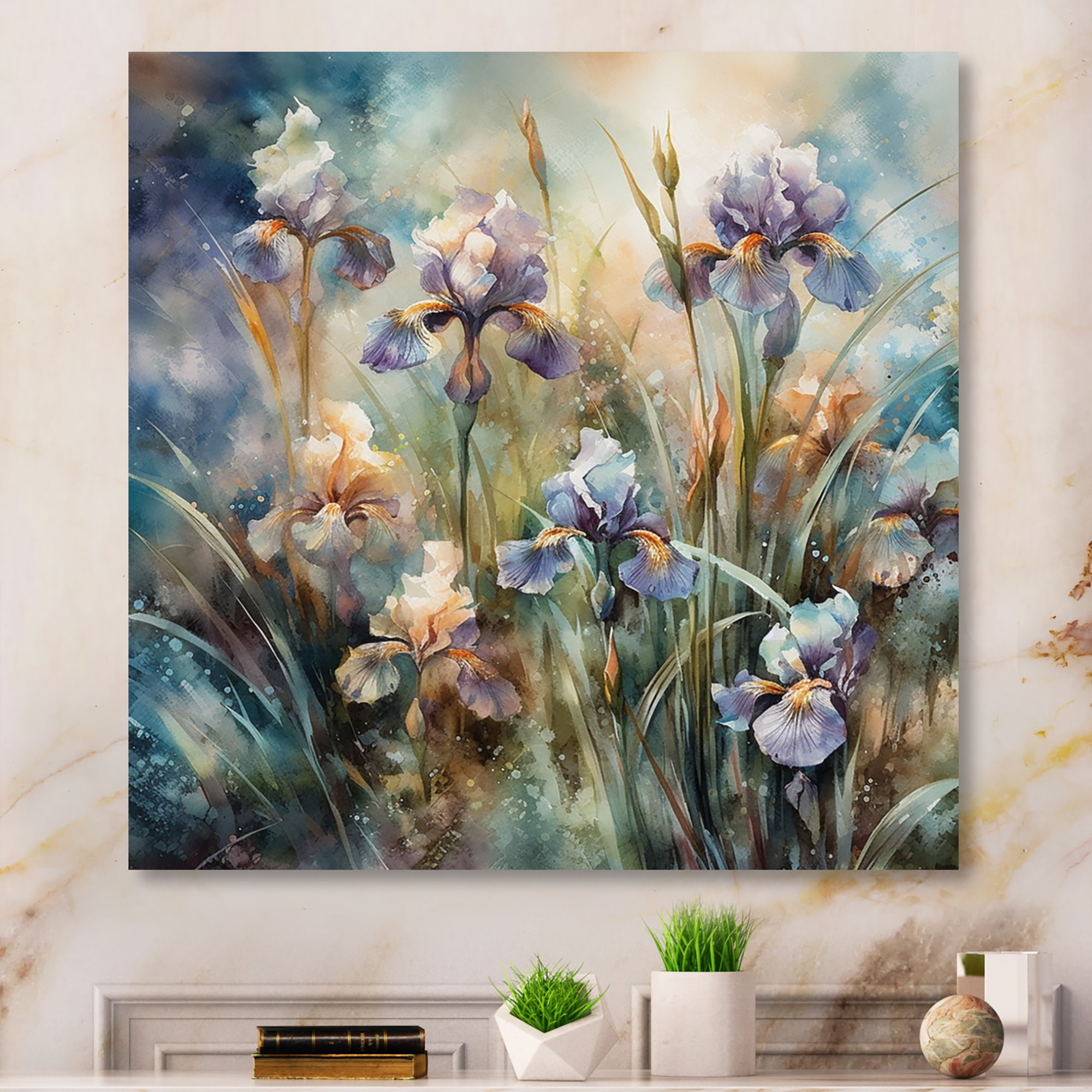Lark Manor™ Arefa Purple Green Wild Iri S I - Irises Wall Art & Reviews ...