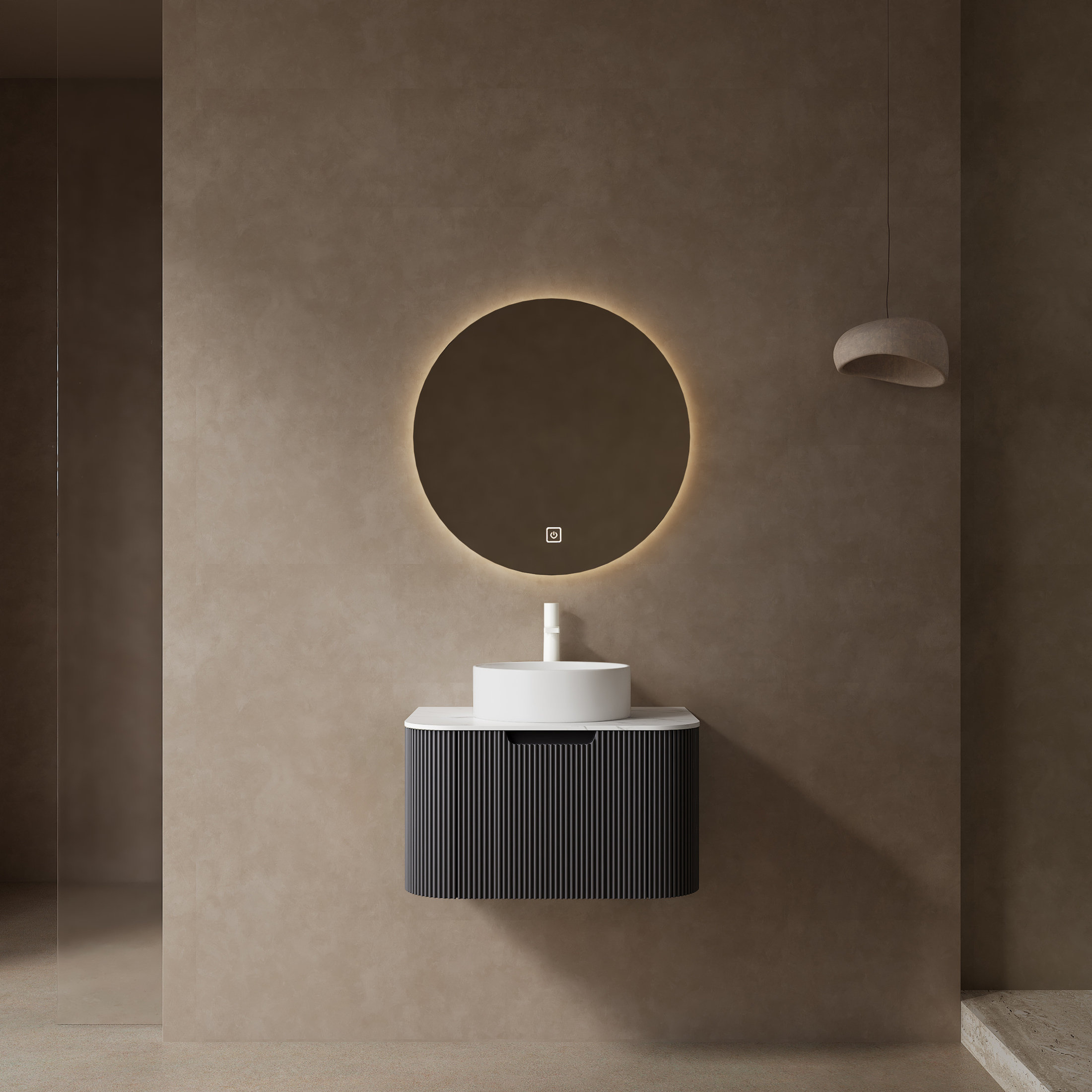 Latitude Run® 24" Pre-assembled Black Bathroom Vanity with Sink ...