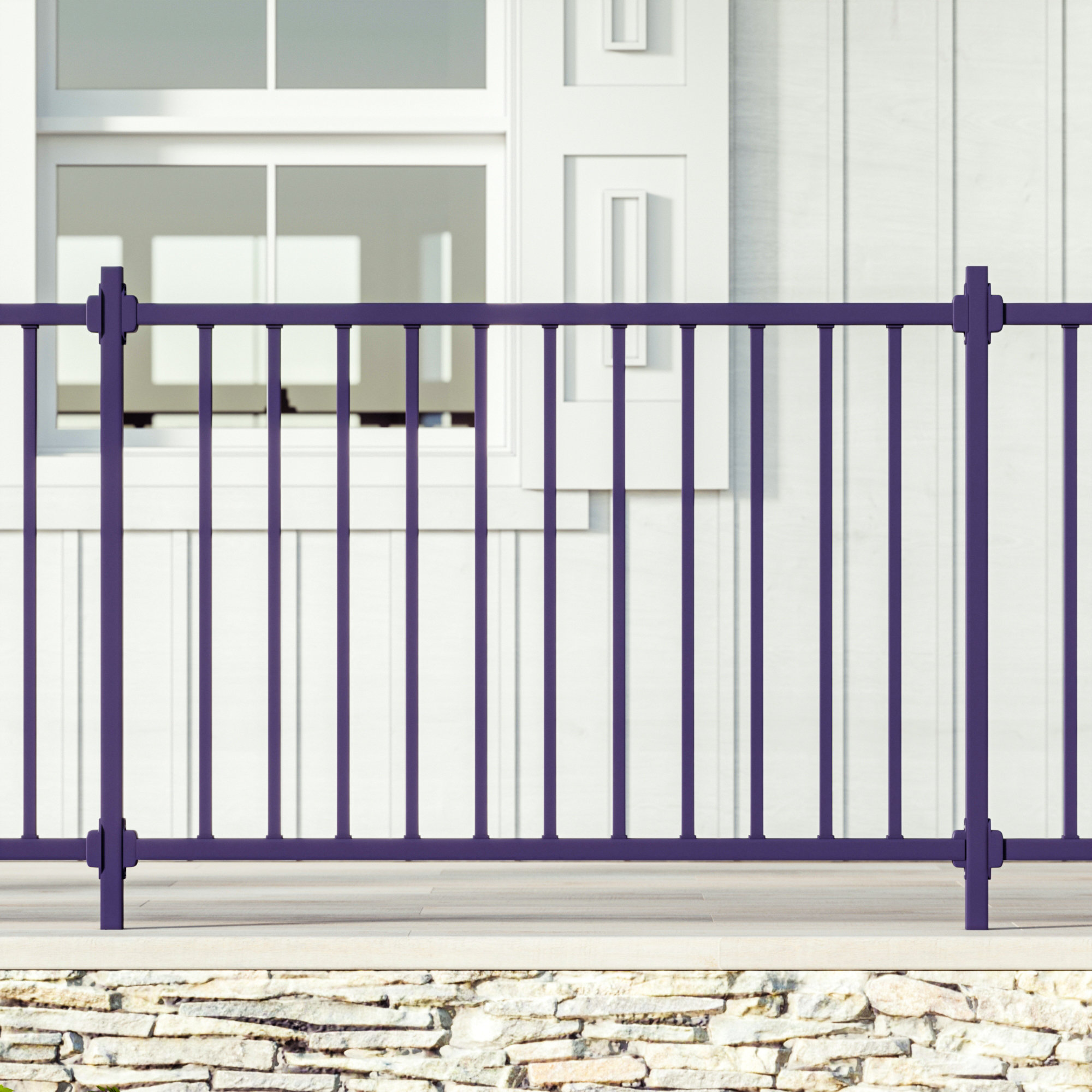 CR Home 3ft H x 4ft W, Complete Metal Guard Rail Kit with Balusters and ...