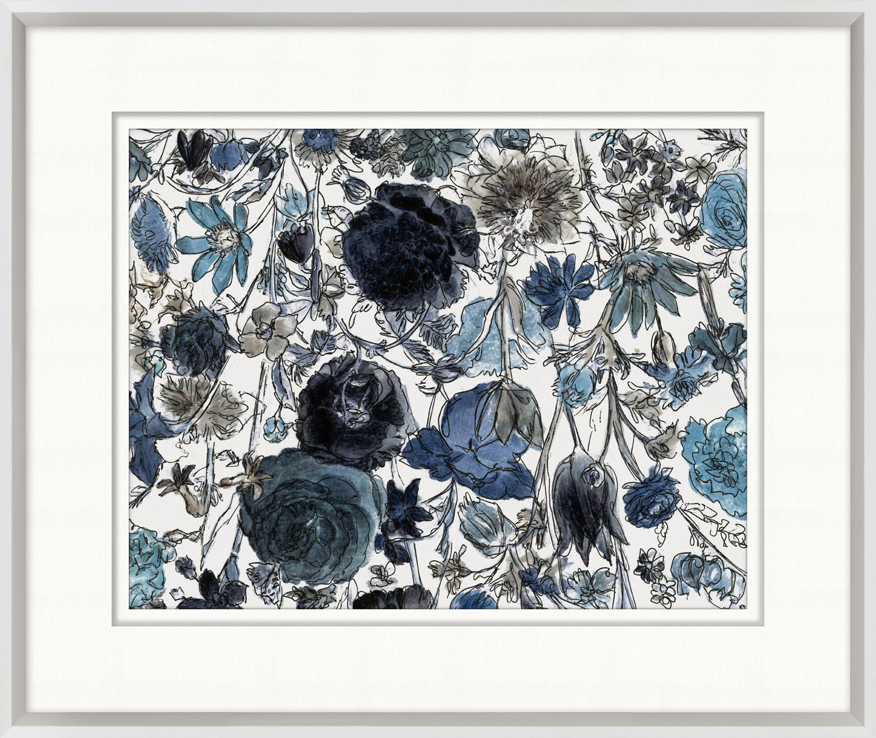 Wendover Art Group Floral Motif Study 3 - Picture Frame Print on Paper ...