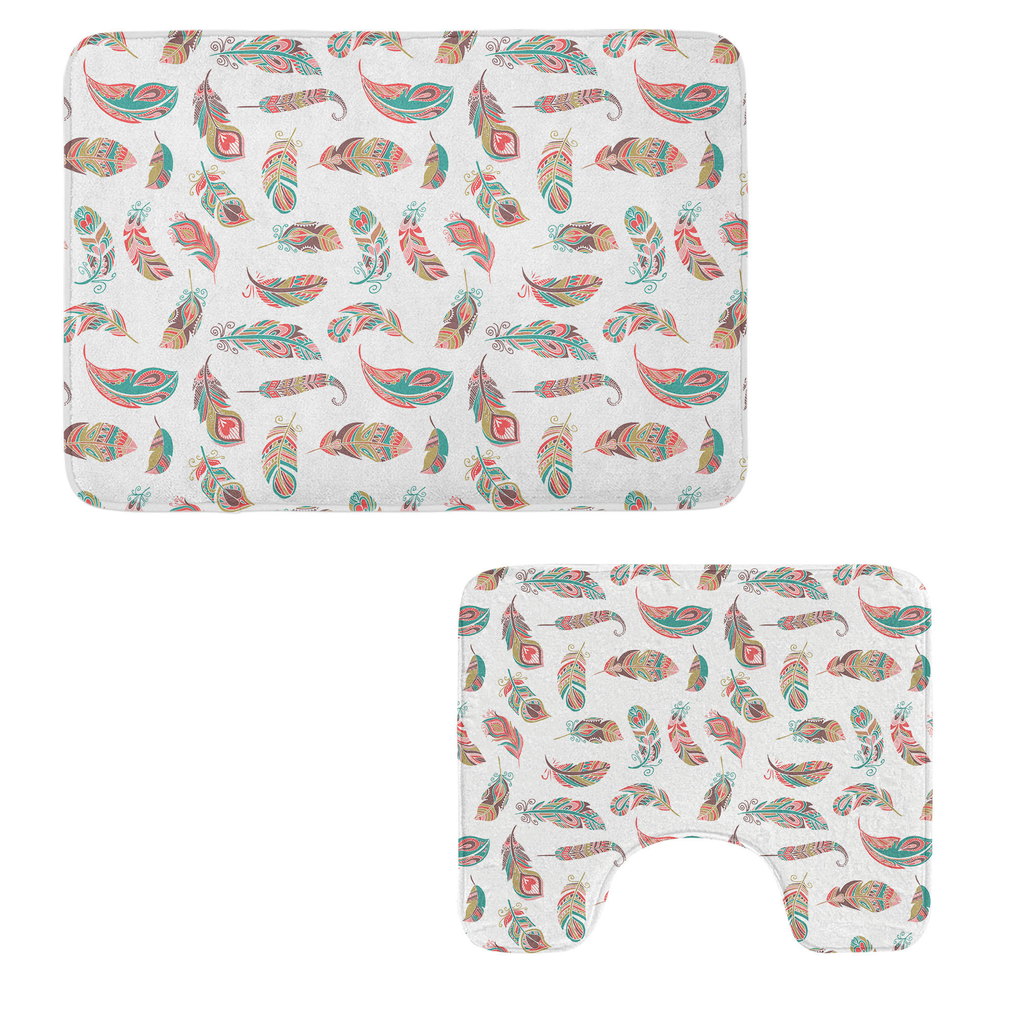 Dakota Fields Indie Bathroom Rug Set 2 Pieces Rectangle & Contour Mats ...