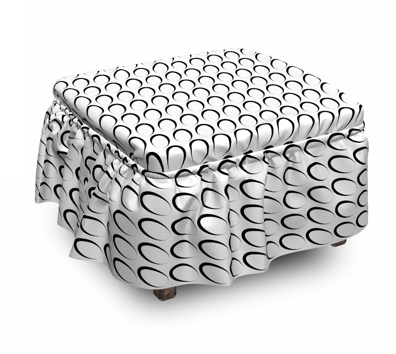 East Urban Home Slanted Ovals Ottoman Slipcover | Wayfair