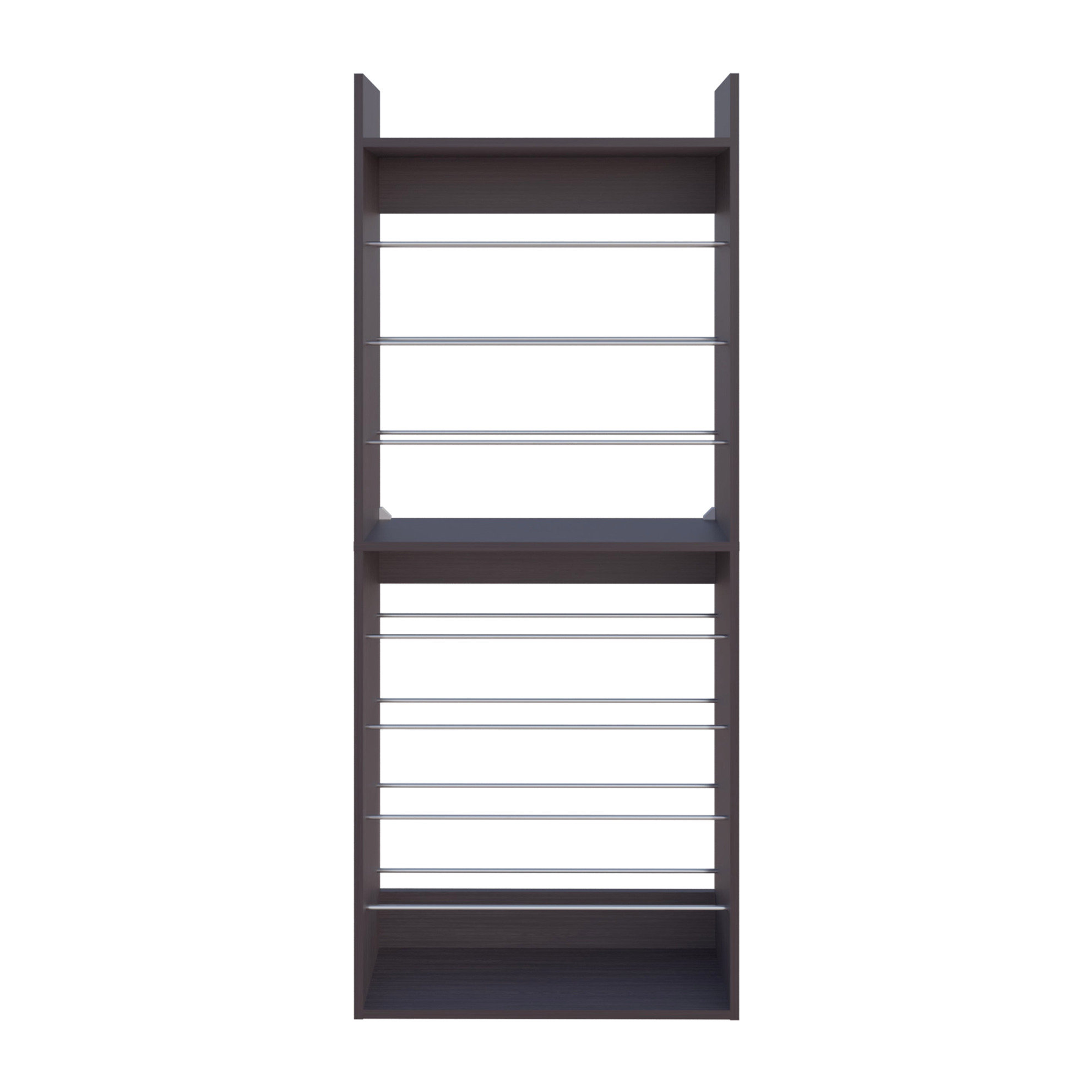 huibaoxiang Open Shoe Rack With Metal Rails, Nine Shelves, Particle ...