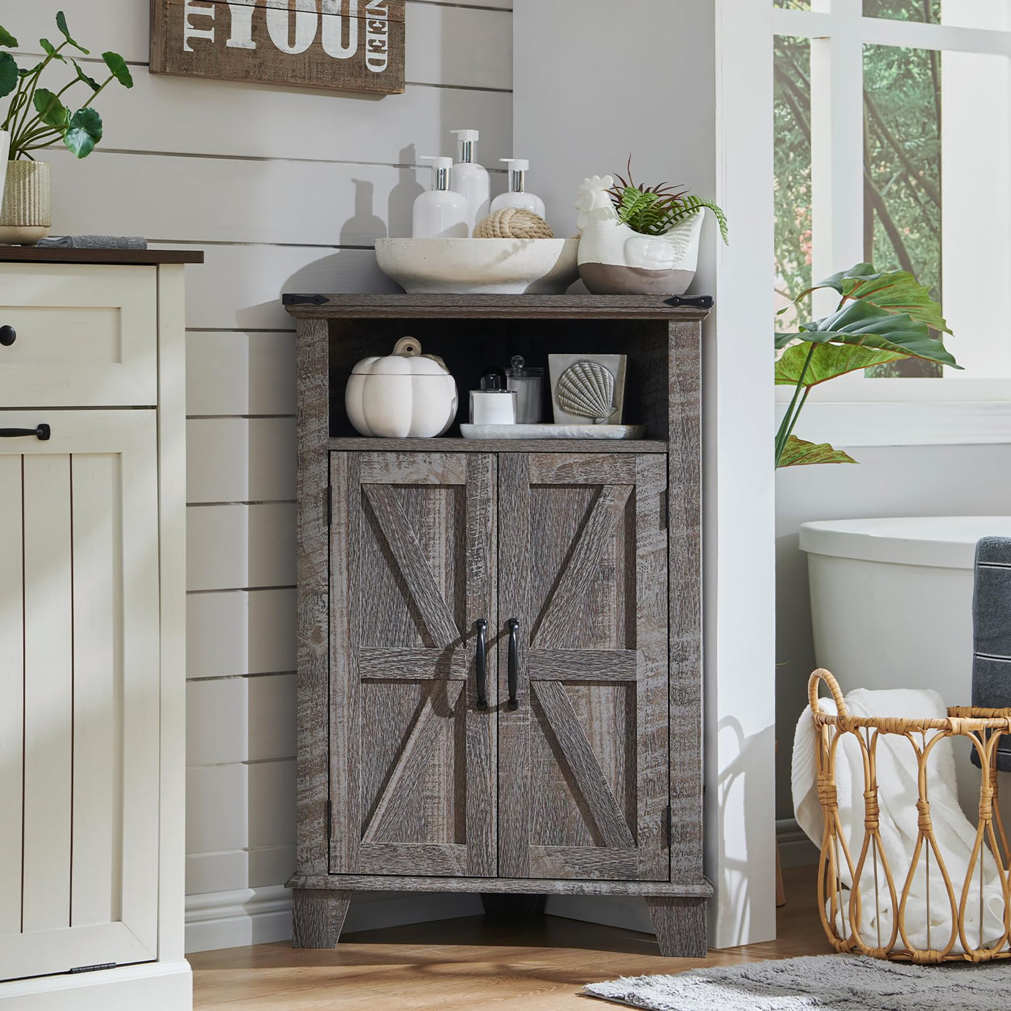 Rosalind Wheeler Corner Bathroom Cabinet - Wayfair Canada
