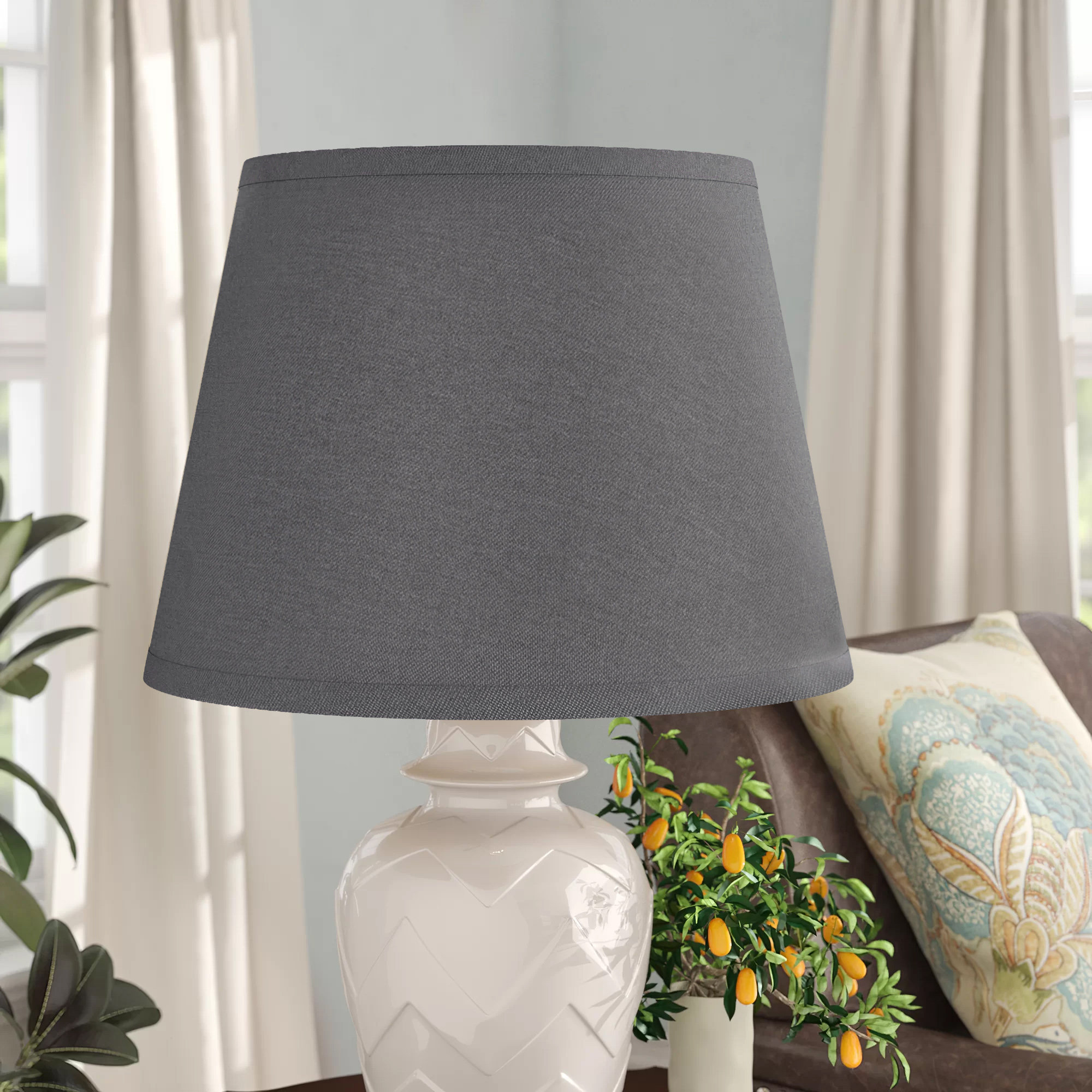 Highland Dunes 10" H x 17" W Linen Empire Lamp Shade ( Spider ...