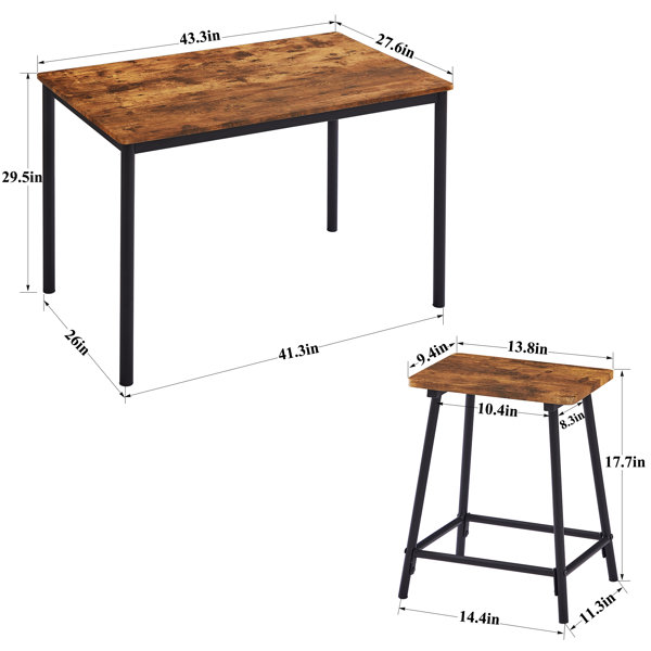 The Twillery Co.® Whipton 4-Person Modern Counter Height Dining Table ...