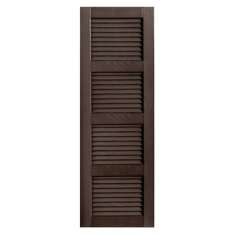 Alpha Shutters Straight Top Full-style Open Louver Shutters Pair ...