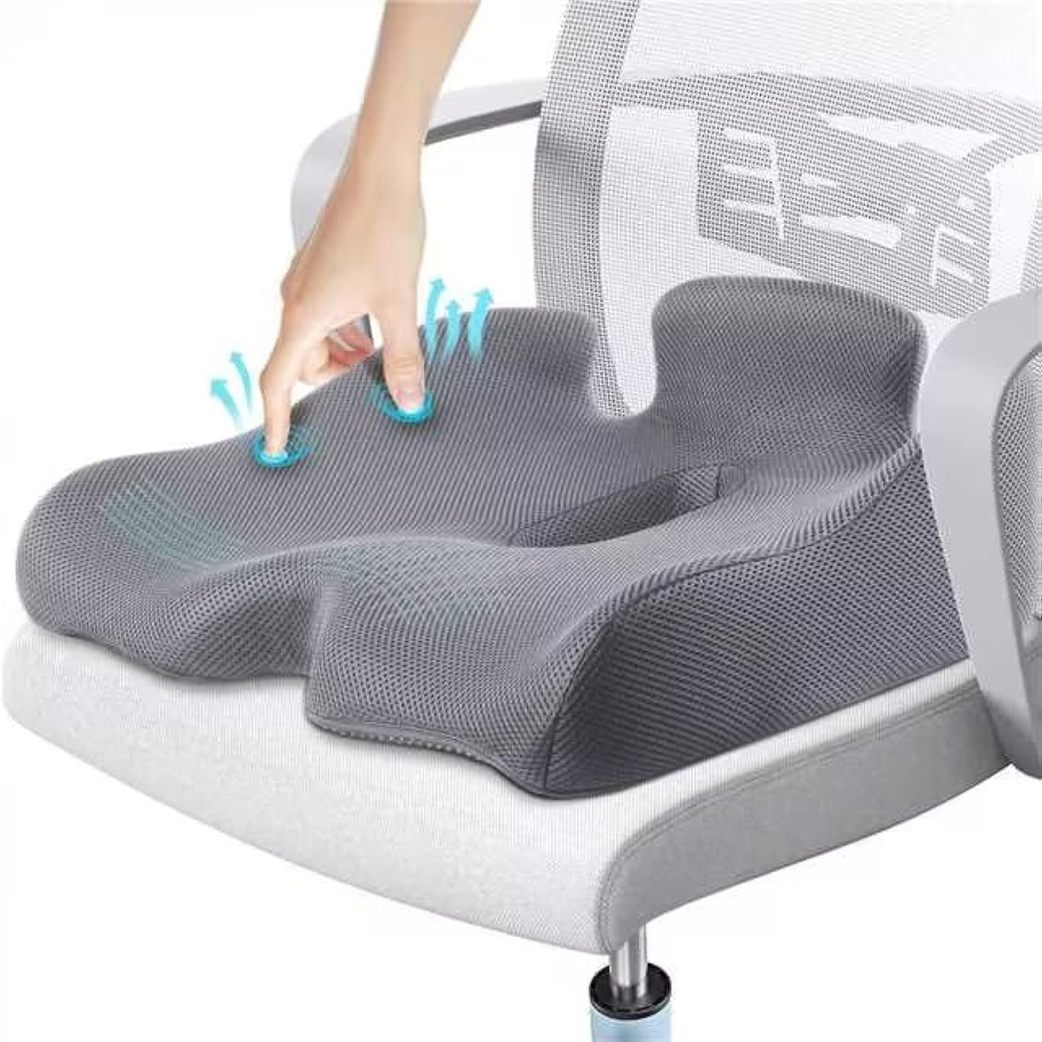 Stack man X Large Memory Seat Cushion For Office Chair Sciatica & Back ...