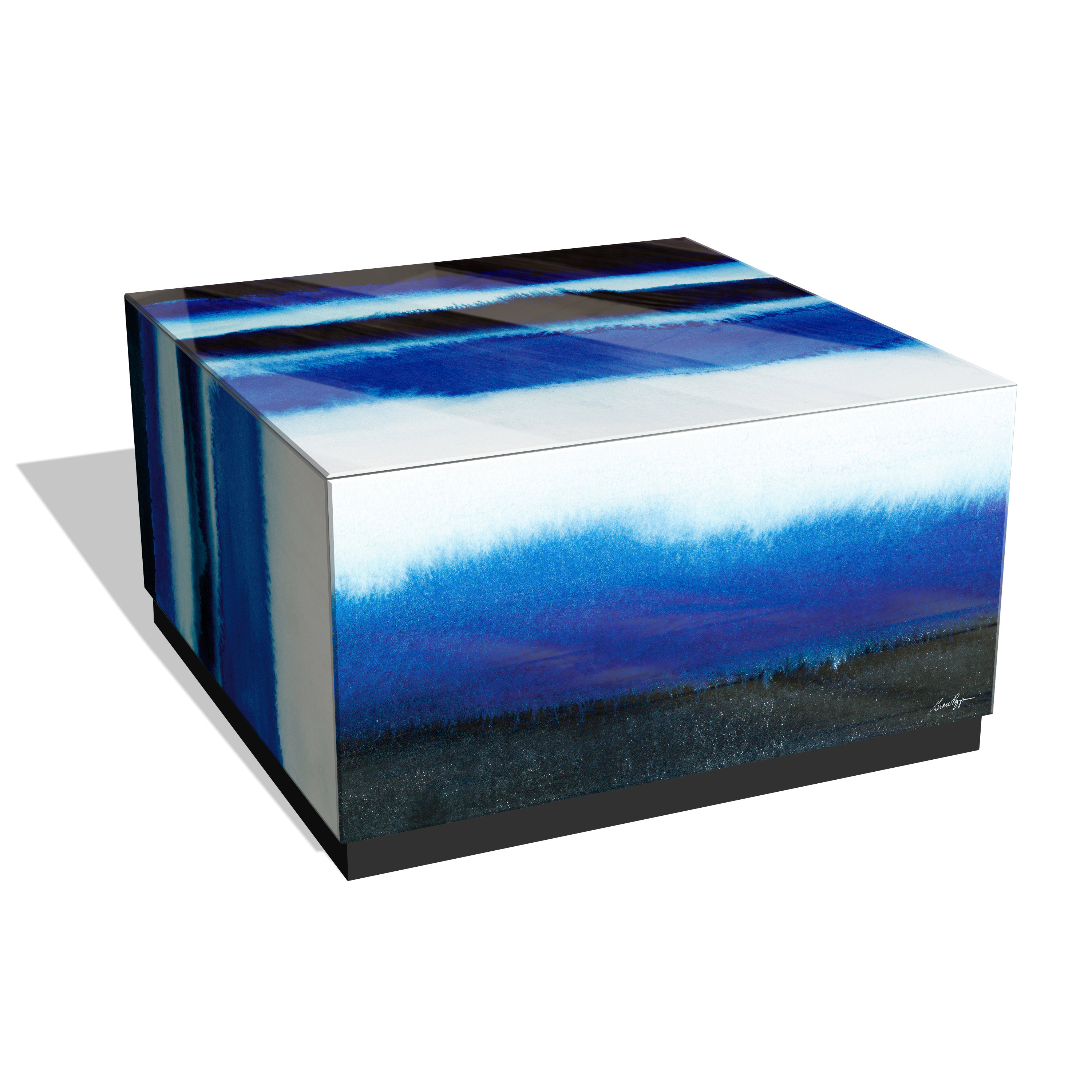 Empire Art Direct "Blue Run Off I" By Grace Popp Reverse Printed ...