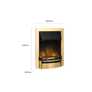 Dimplex Kansas Optiflame Electric Inset Fire, Brass, 46.3cm W & Reviews ...