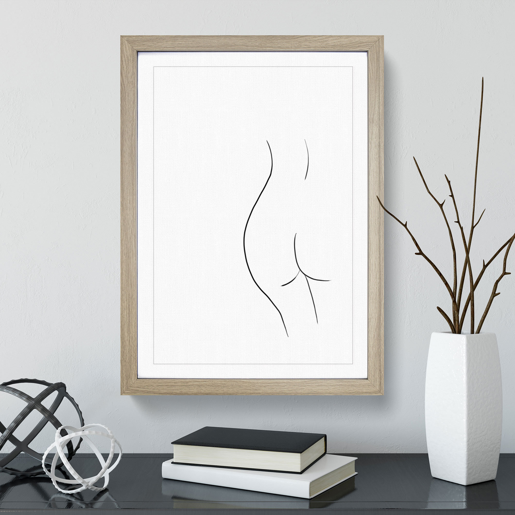 East Urban Home Line Female Form - Picture Frame Drawing | Wayfair.co.uk