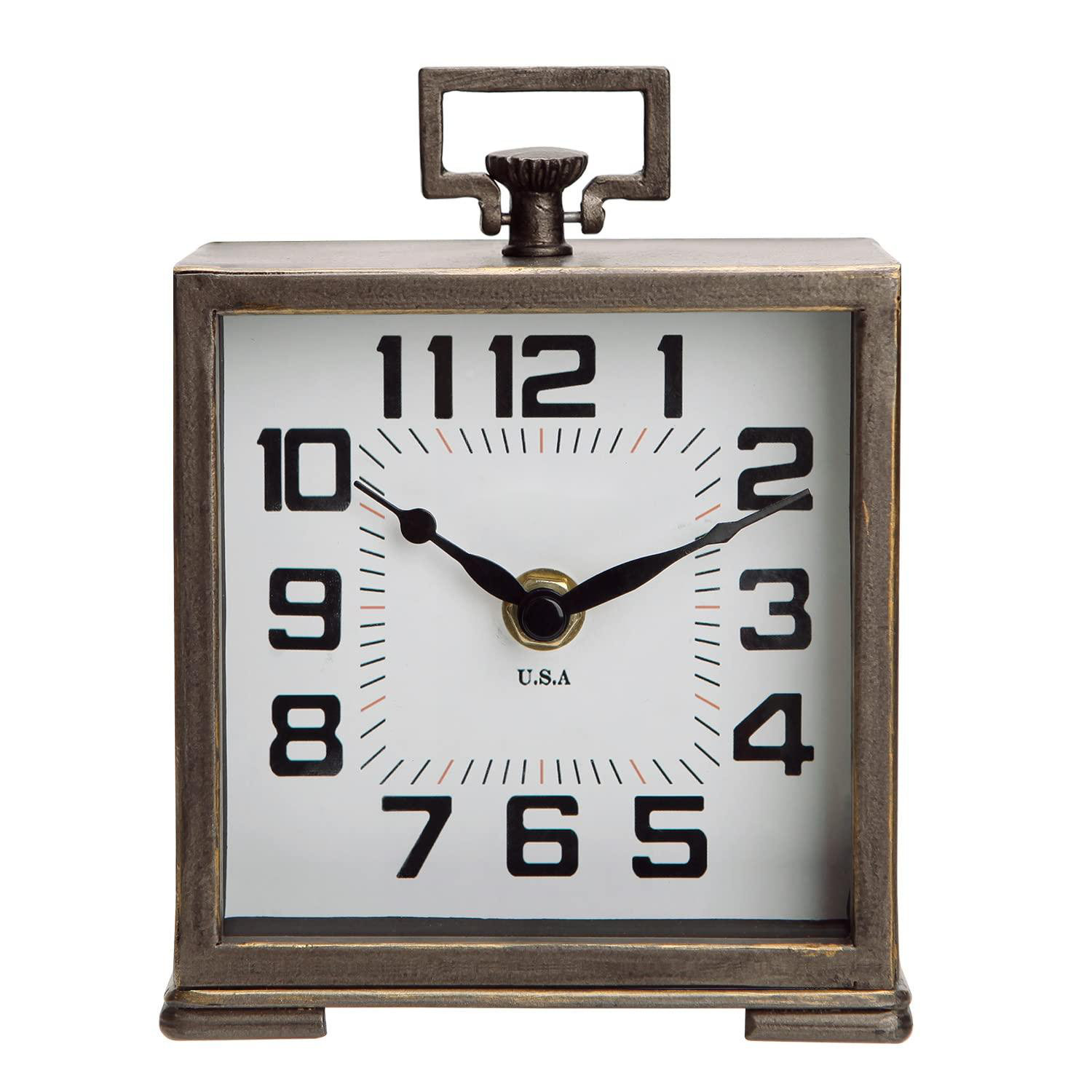 Red Barrel Studio® Vintage Silent Non-Ticking Table Clock, Shelf Desk ...