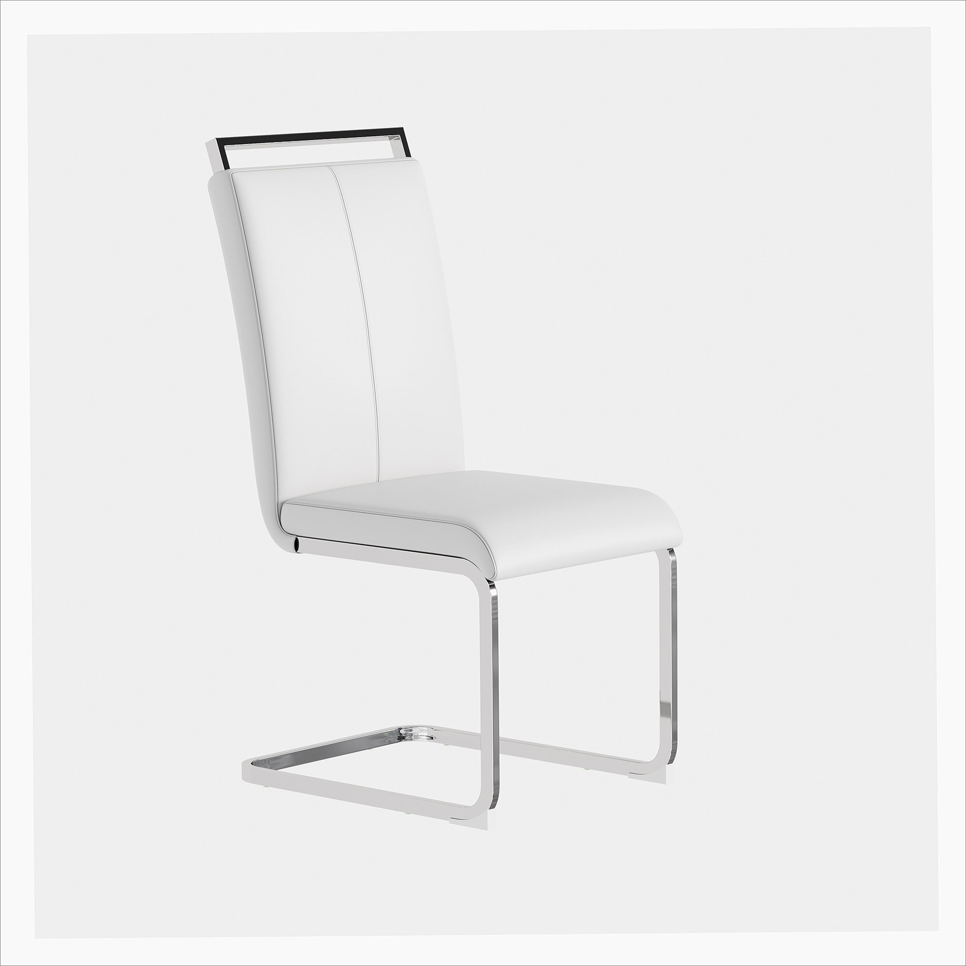 Orren Ellis A set of 4 artificial leather dining chairs, featuring an ...