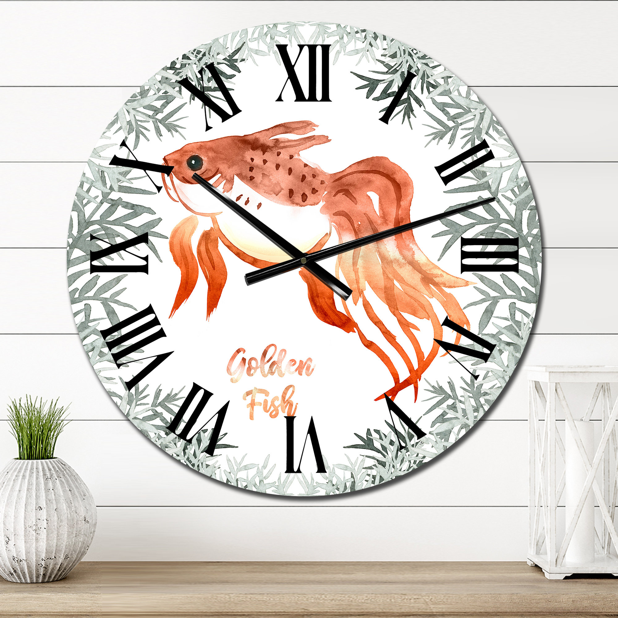 East Urban Home Vintage Golden Fish Surrounded By Green Plants ...