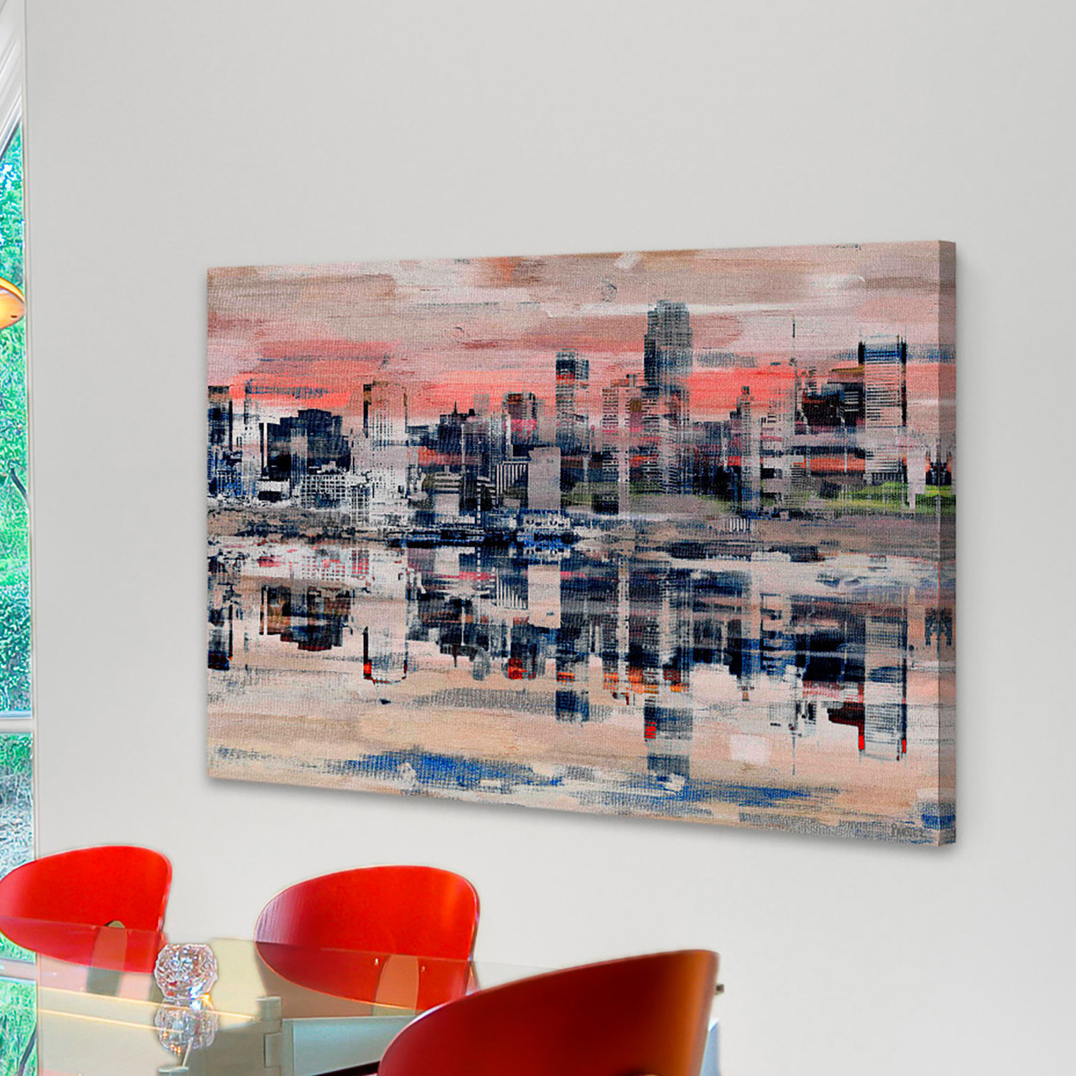 Parvez Taj 'NYC Reflection' by Parvez Taj Painting Print on Wrapped ...