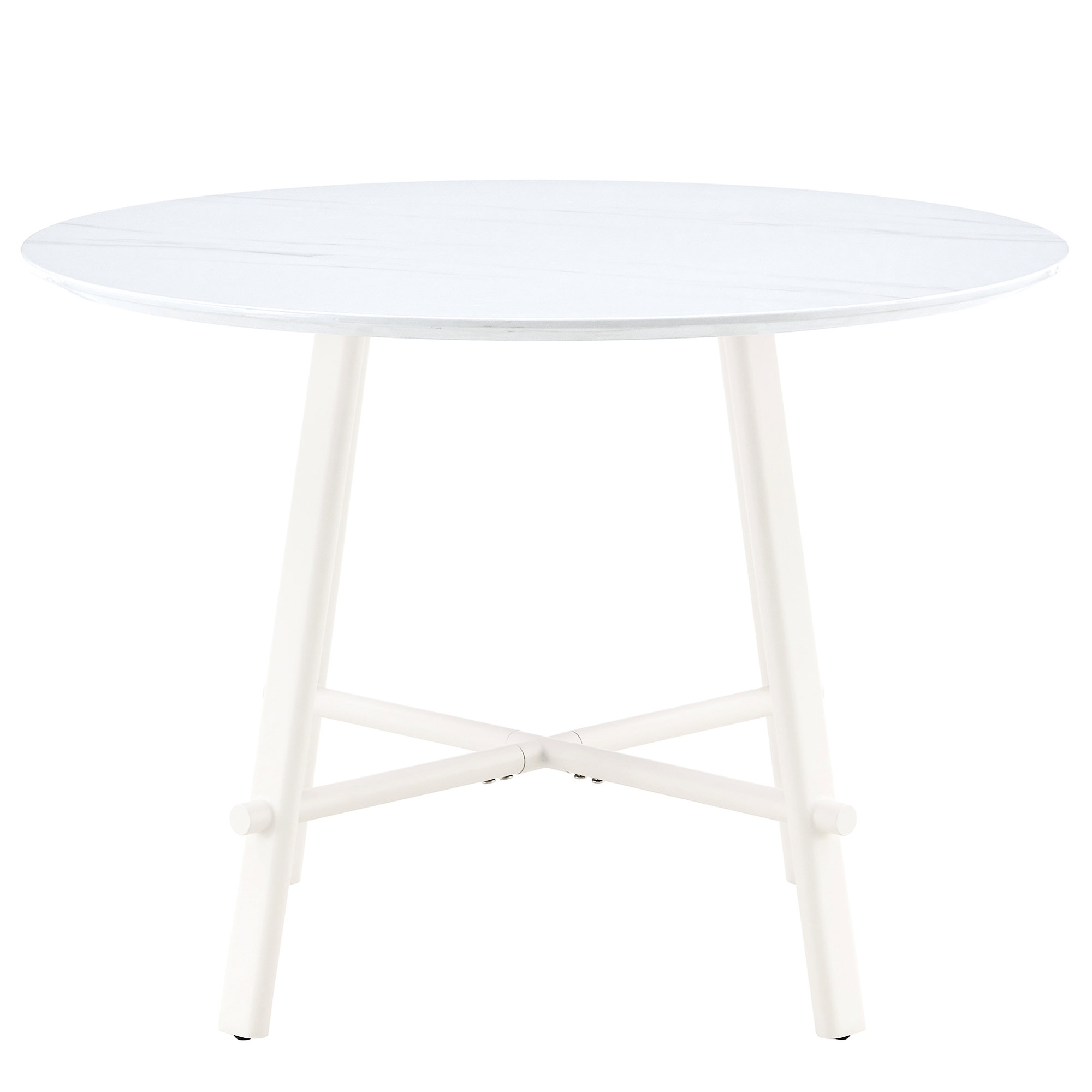 Wrought Studio 42 Inch Diameter Dining Table With White Tabletop And ...