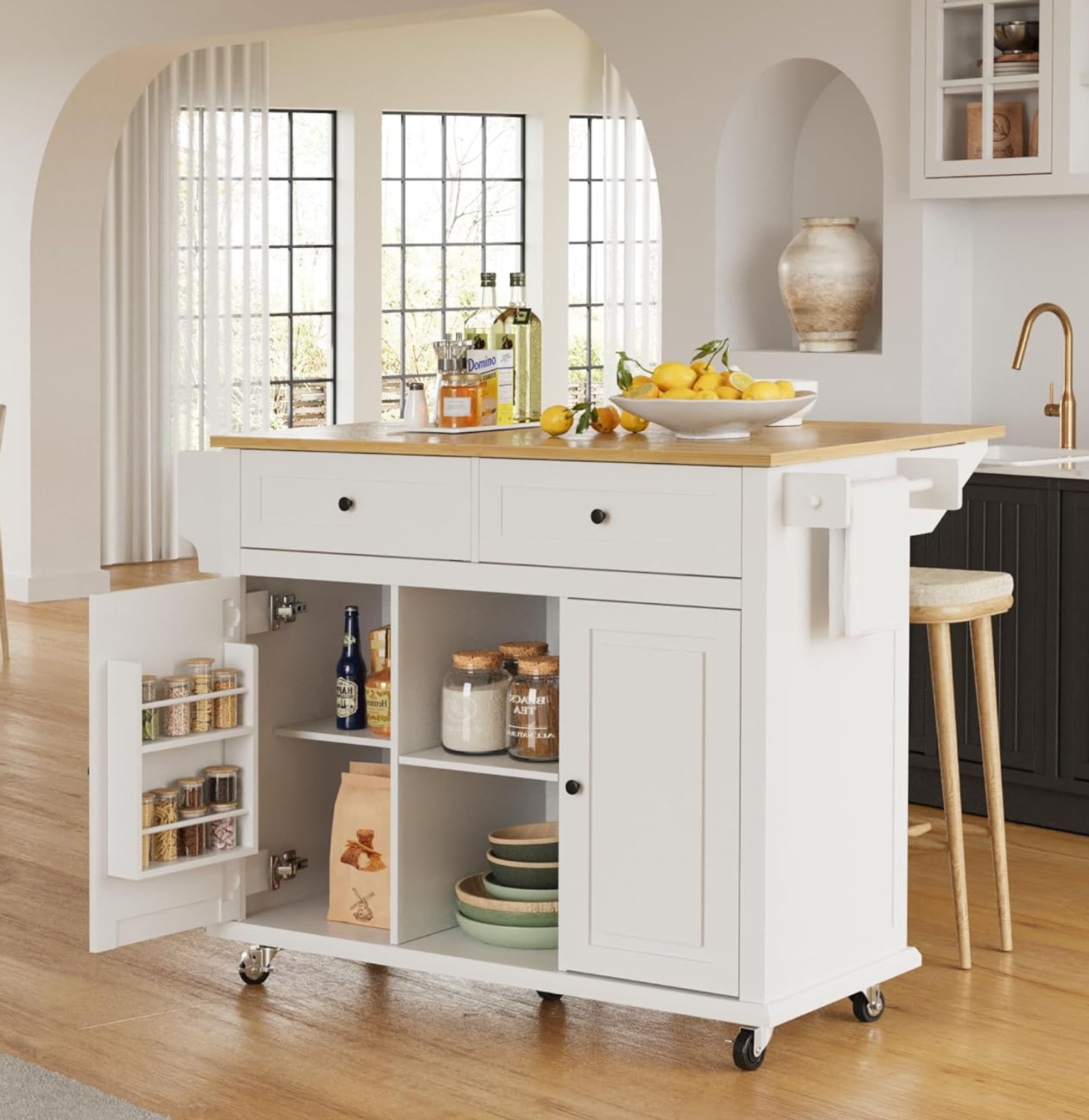Hokku Designs Kitchen Island Cart With Drop Leaf, Kitchen Island On ...