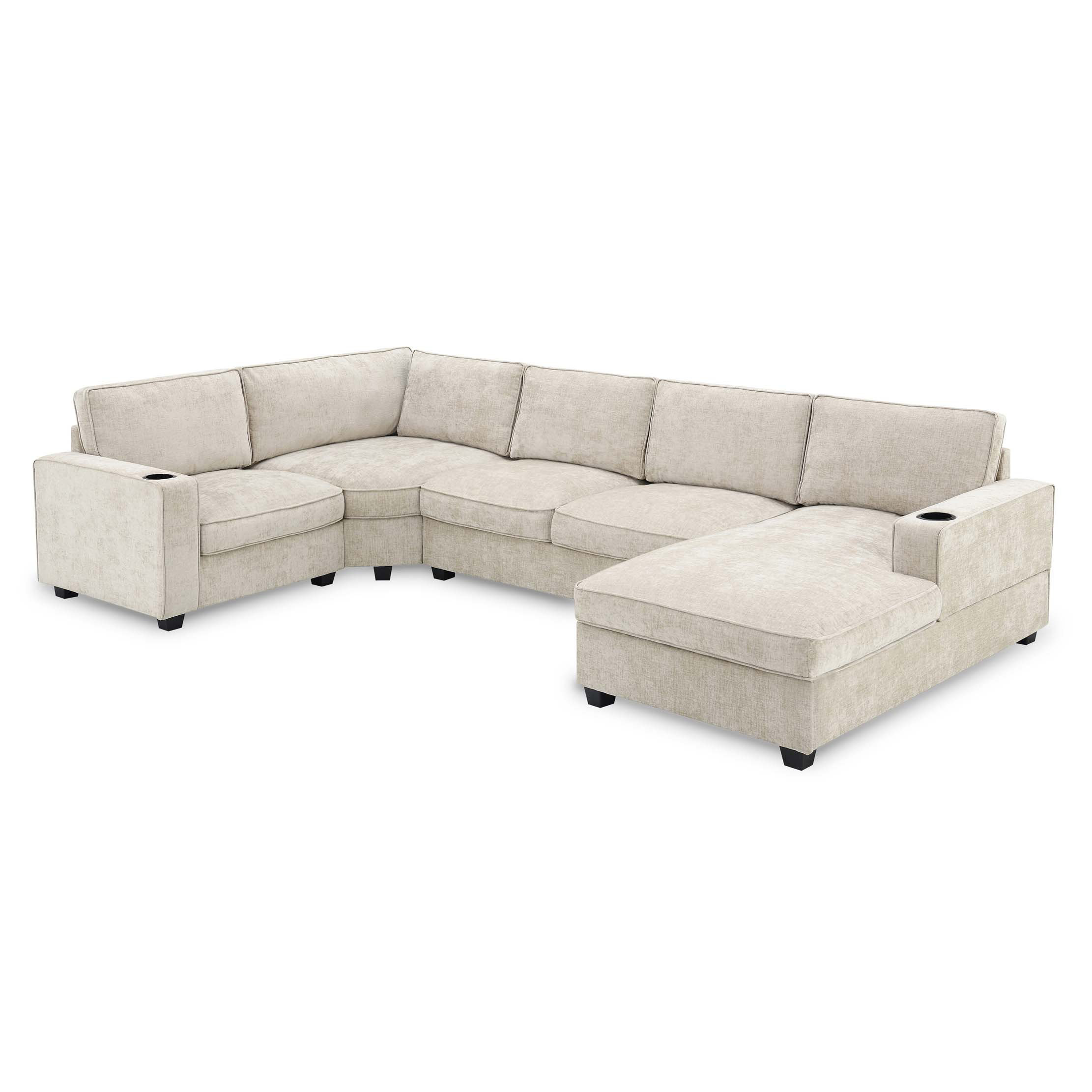 Latitude Run® 119" U Shaped Sectional Sofa,6 Seat Chenille Corner Couch ...