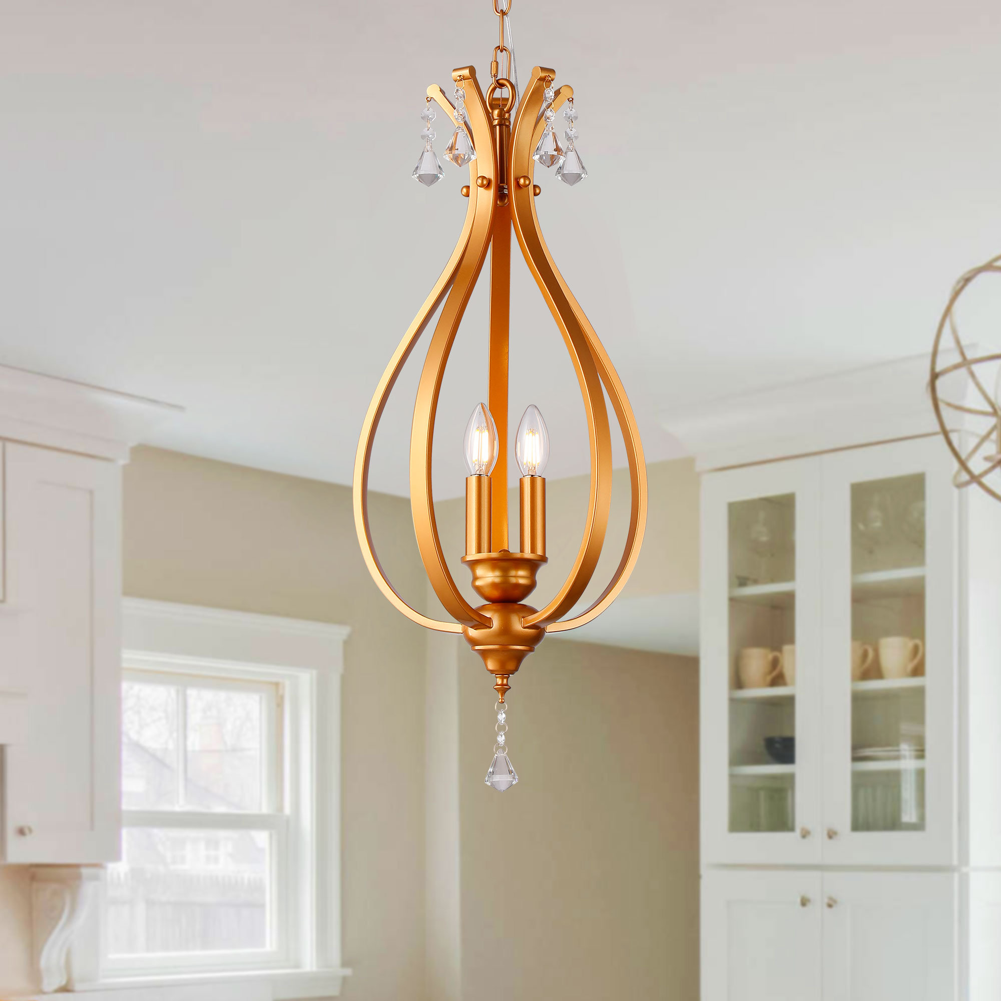 Charlton Home® Cladinoro 3 - Light Geometric Teardrop Pendant with ...