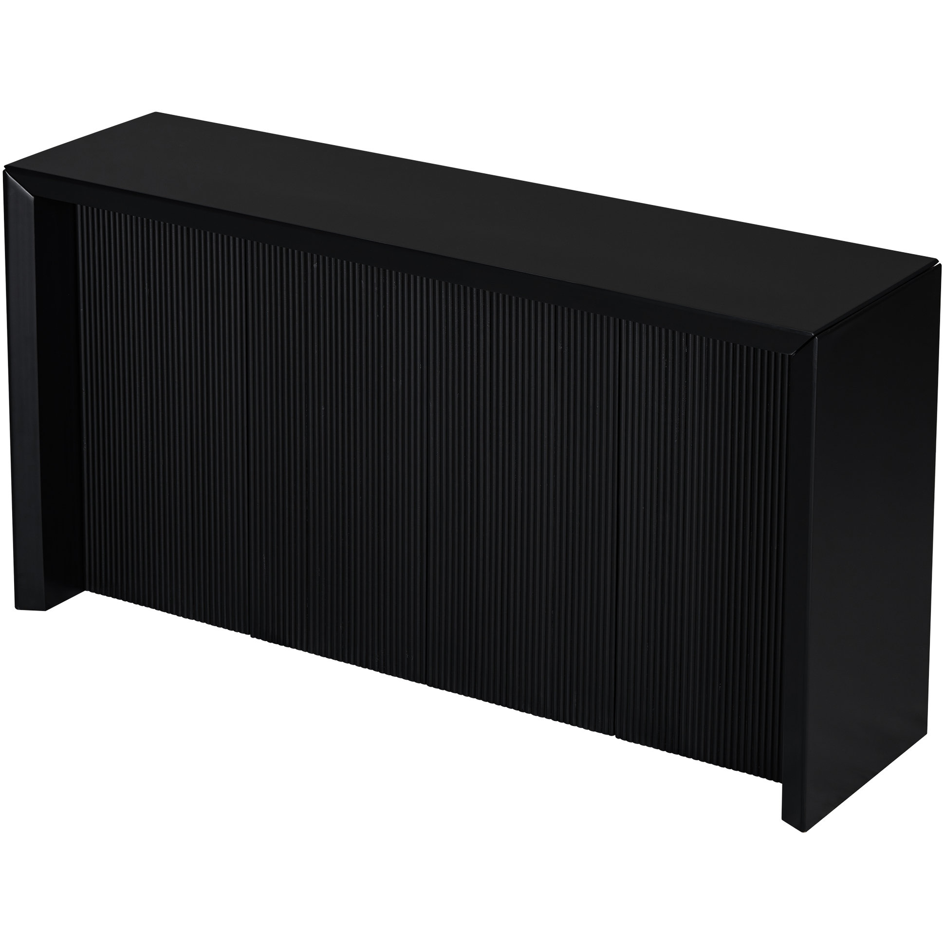 Ebern Designs Classy Wood Veneer Console Table With Wavy Charisma For ...