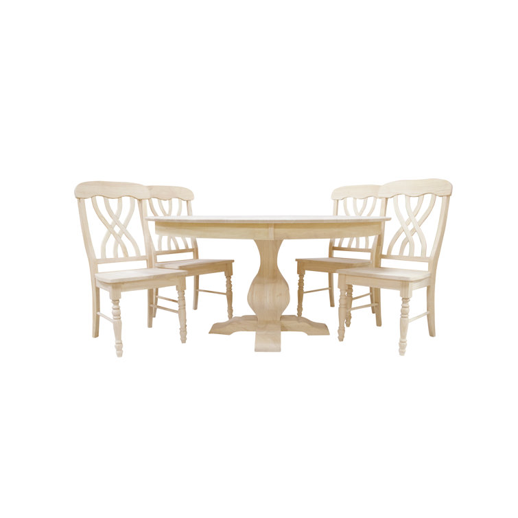 bingltd 5 - Piece Solid Wood Pedestal Dining Set | Wayfair