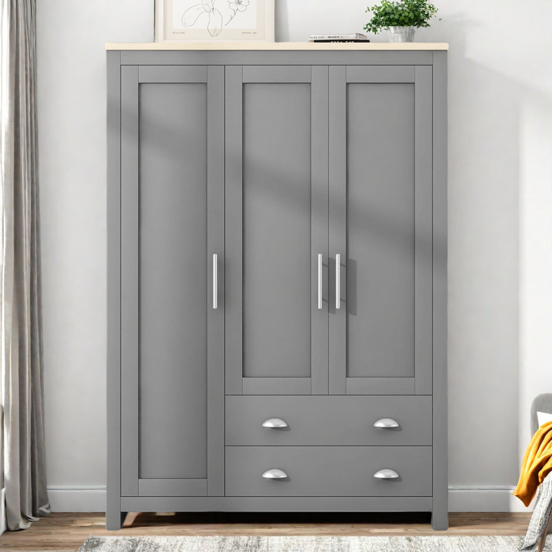 Red Barrel Studio® Wardrobe With Cabinets And Two Drawers | Wayfair