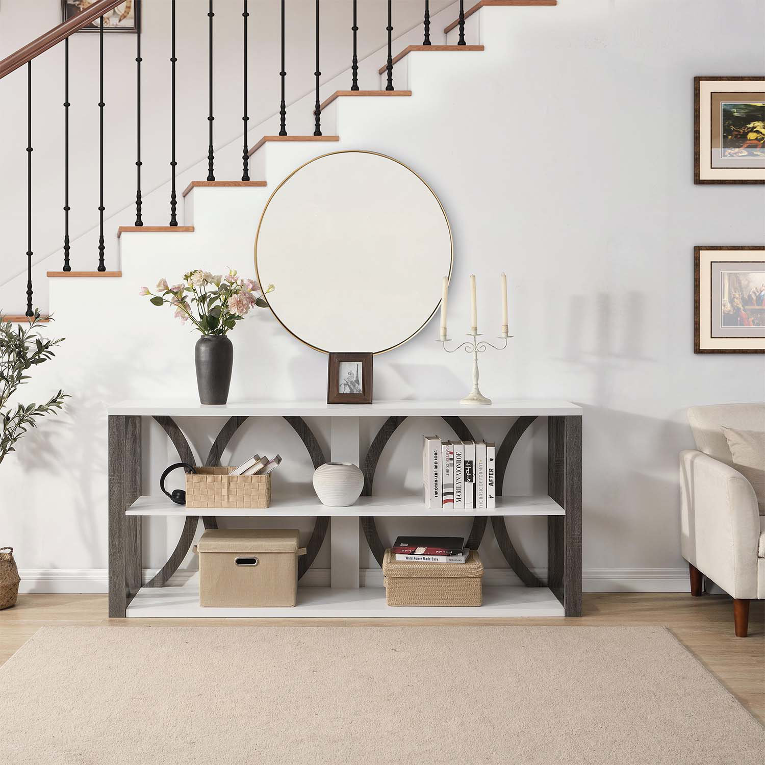 Latitude Run® Narrow Entry Table with Storage - Wayfair Canada