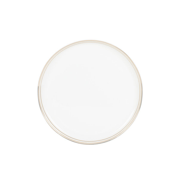 Fitz and Floyd Nevaeh White Coupe Gold 16-Piece Bone China Dinnerware ...