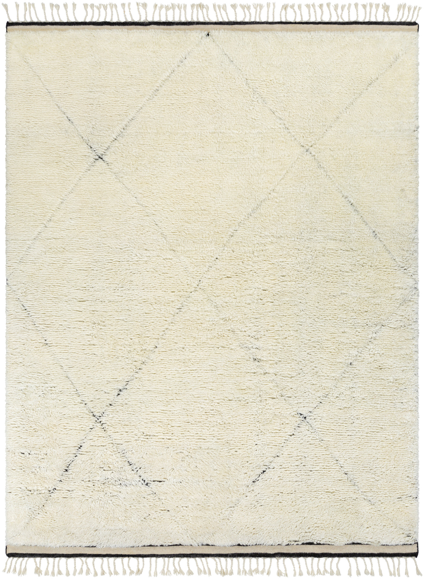 Joss & Main Loraine Geometric Hand-Knotted Wool Cream Area Rug | Wayfair