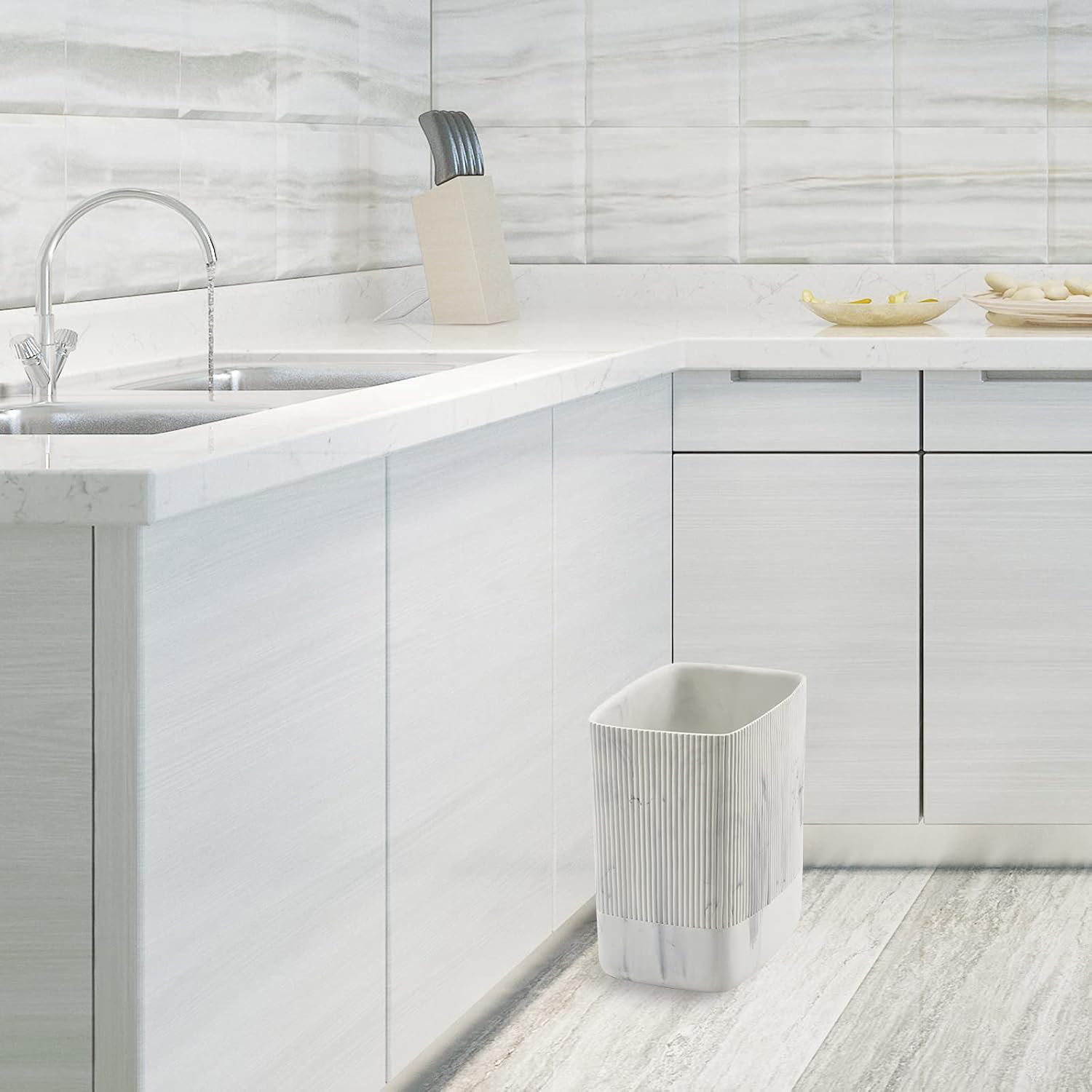 THIROX Bathroom Trash Can 1.8 Gallon(7 Liter) Small Kitchen Garbage Can ...