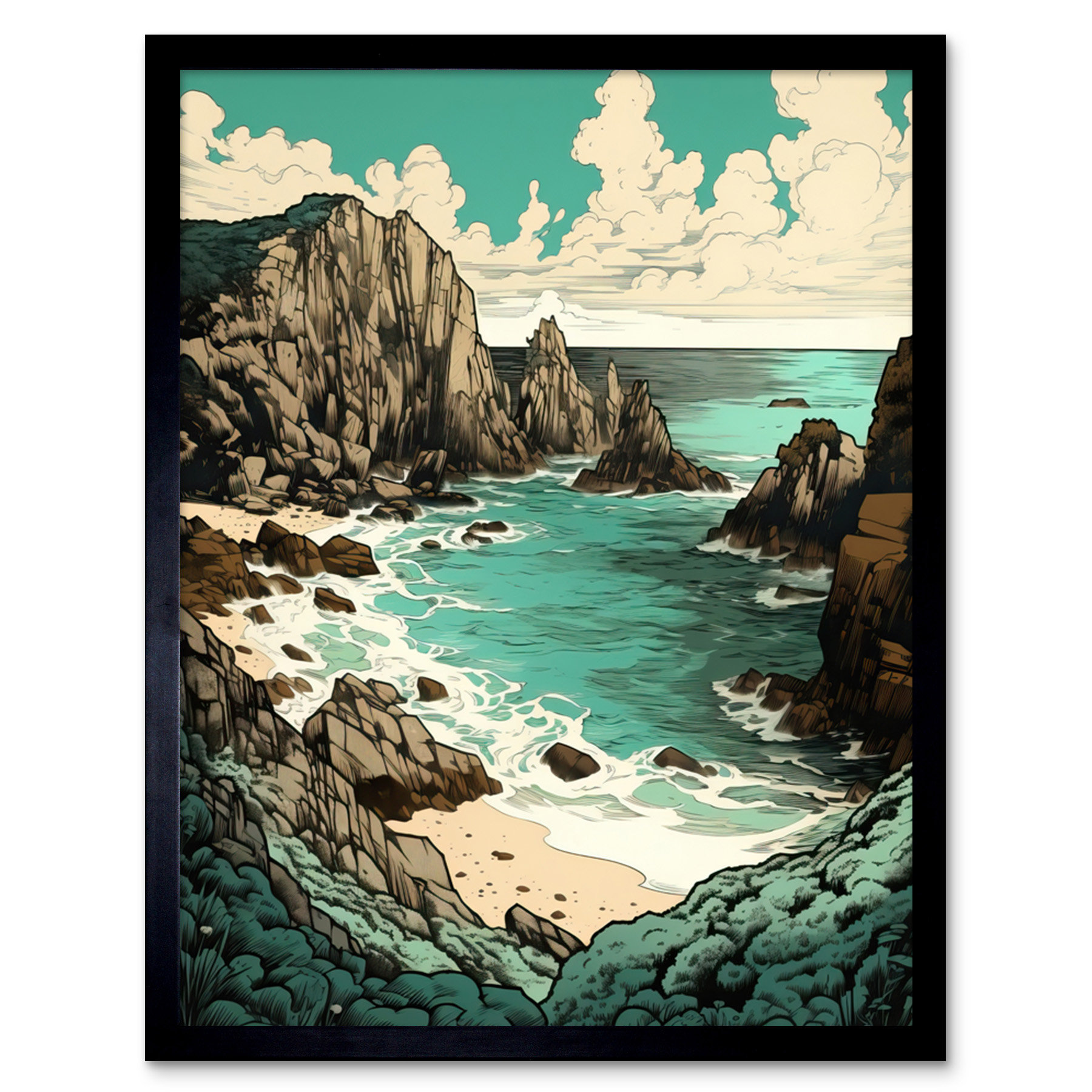 House of Hampton Hamford Porthcurno Granite Cliff Beach Coastal ...