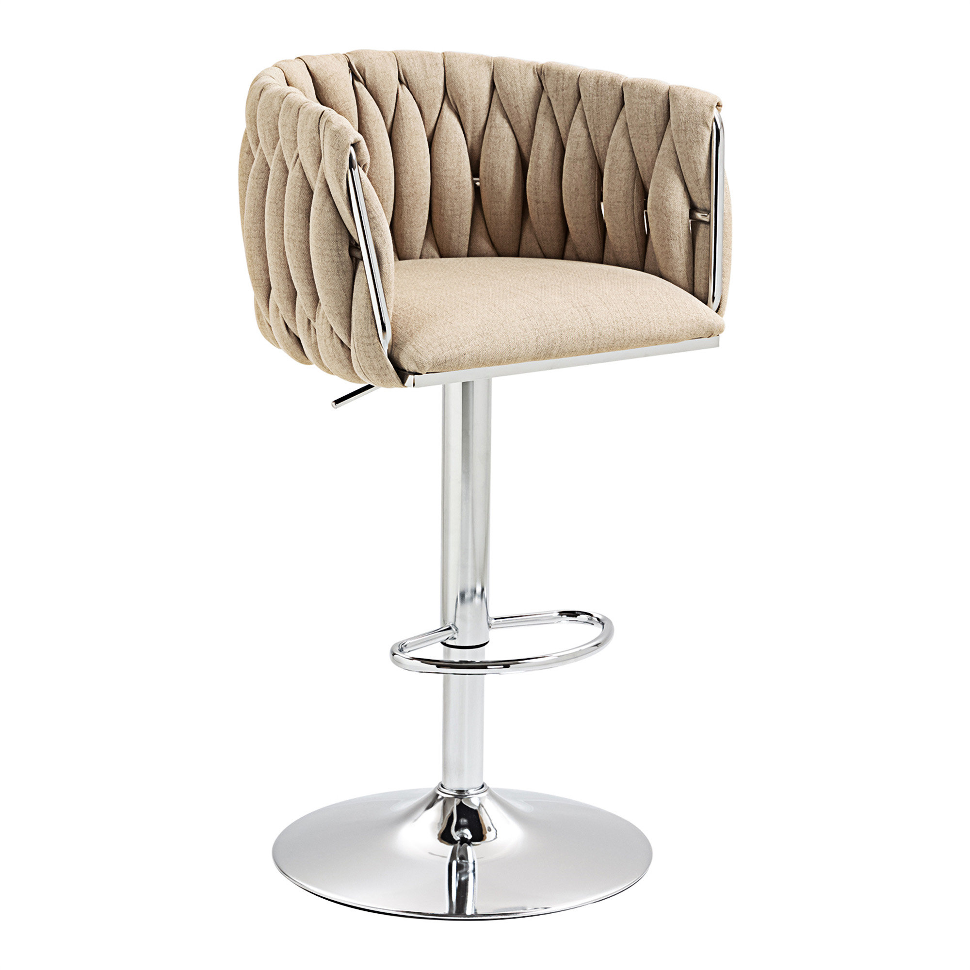 Everly Quinn 360° Fabric Cover Swivel Bar Stools Set Of 2 | Wayfair