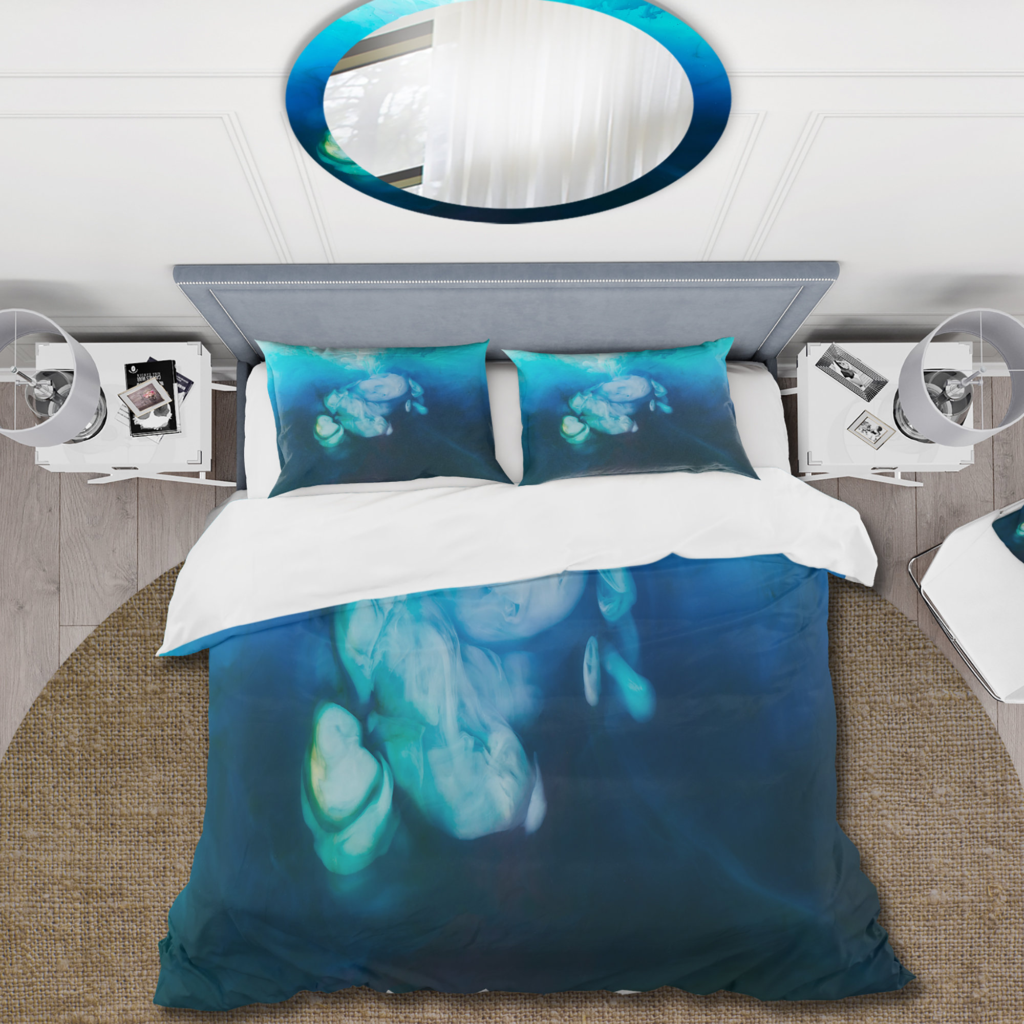 Design Art Light Blue Drip In Ocean Of Blue And Turquoise - Modern ...