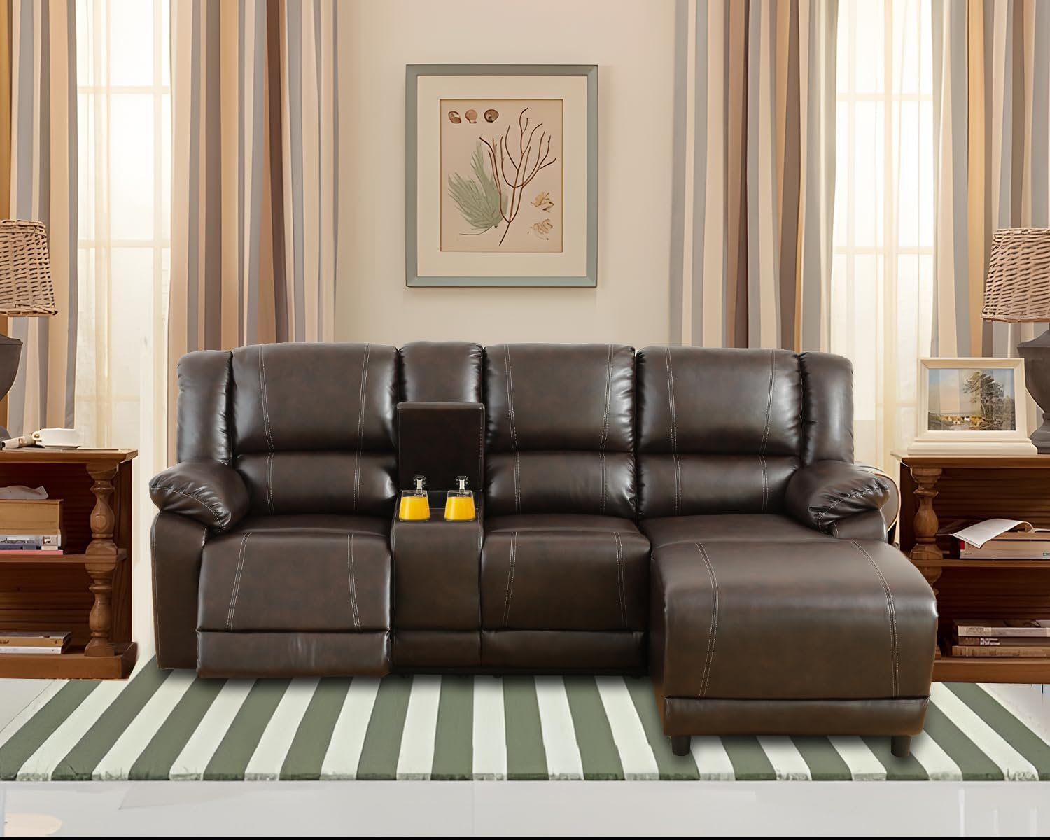 Latitude Run® Malinka 2-Piece Faux Leather Upholstered Reclining Sofa ...