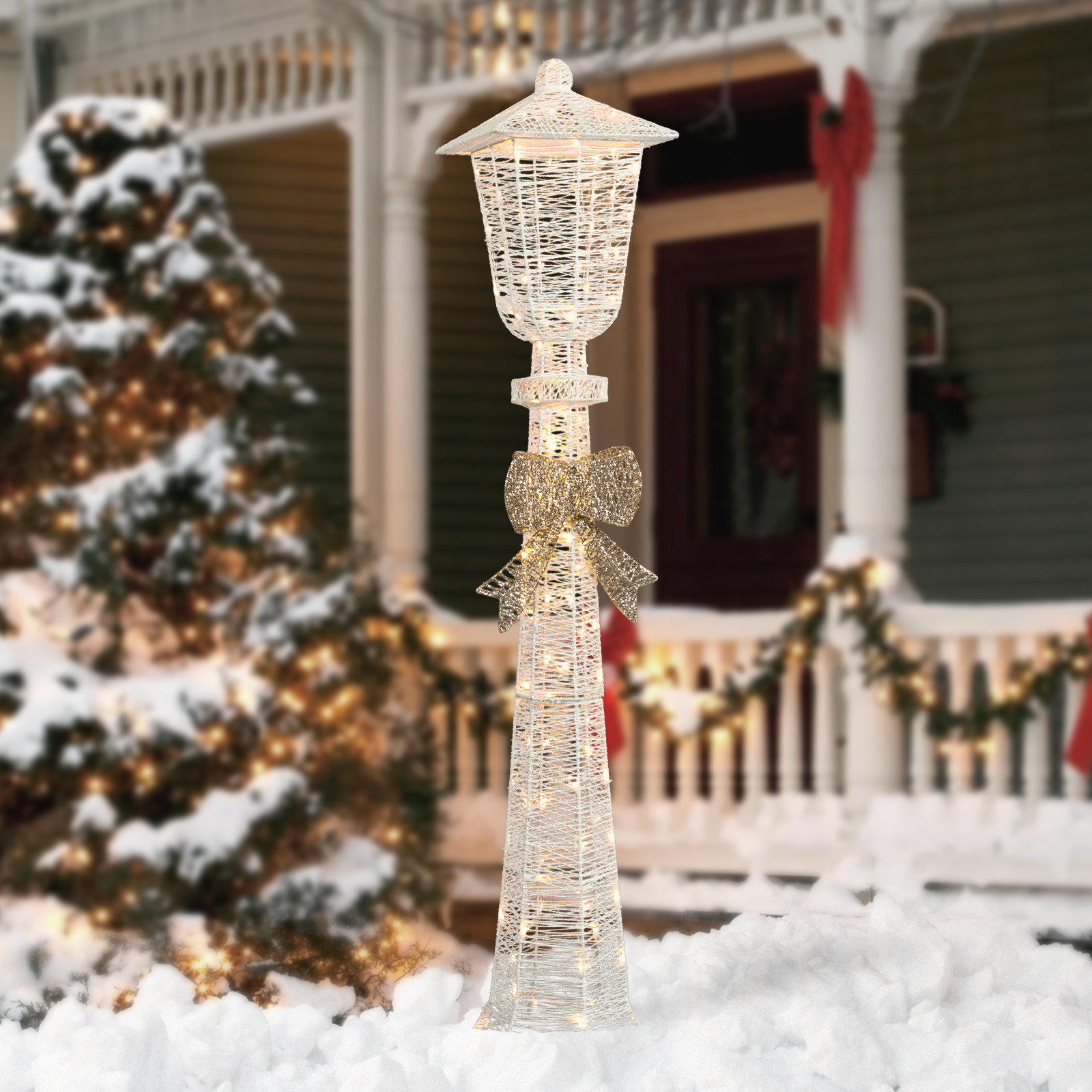 Alcott Hill 5FT Lighted Lampost Outdoor Display Christmas Decoration ...