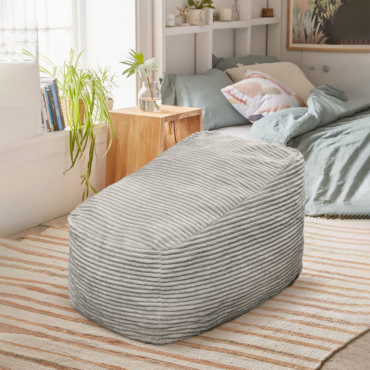 Trule Corduroy Fabric Sponge Flling Bean Bag Chair & Reviews | Wayfair