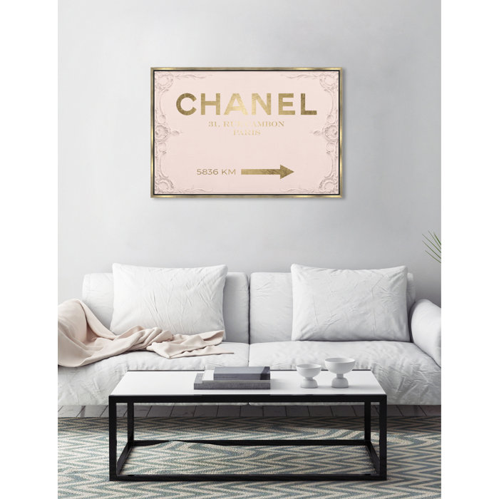 House of Hampton® Couture Road Sign Rococo Gold Blush On Canvas Textual ...