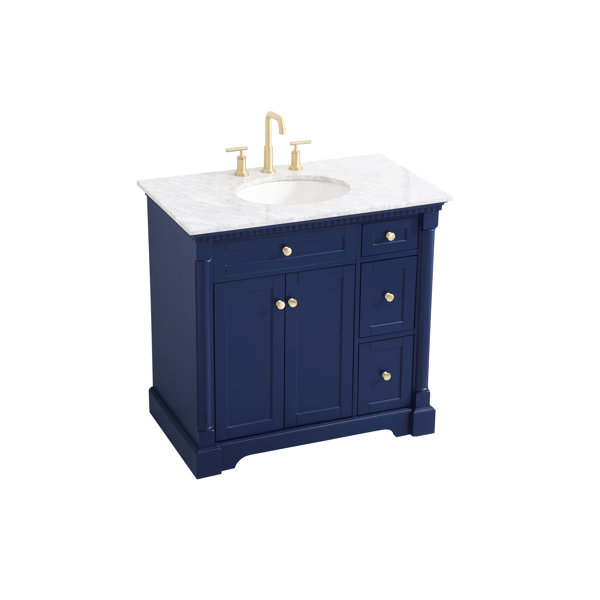 Red Barrel Studio® 36'' Single Bathroom Vanity with Marble Top ...