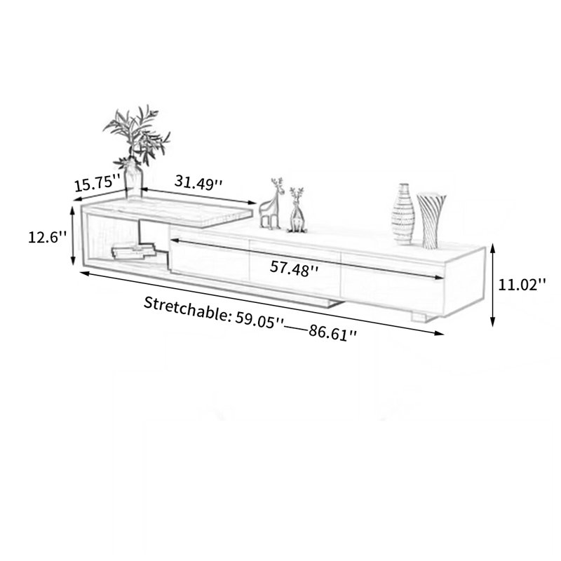 Hokku Designs Himnish 86.61'' W Storage Credenza | Wayfair