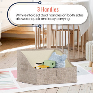 Ebern Designs 3 Pack Collapsible Trapezoid Storage Bins Box - Set of 3 ...