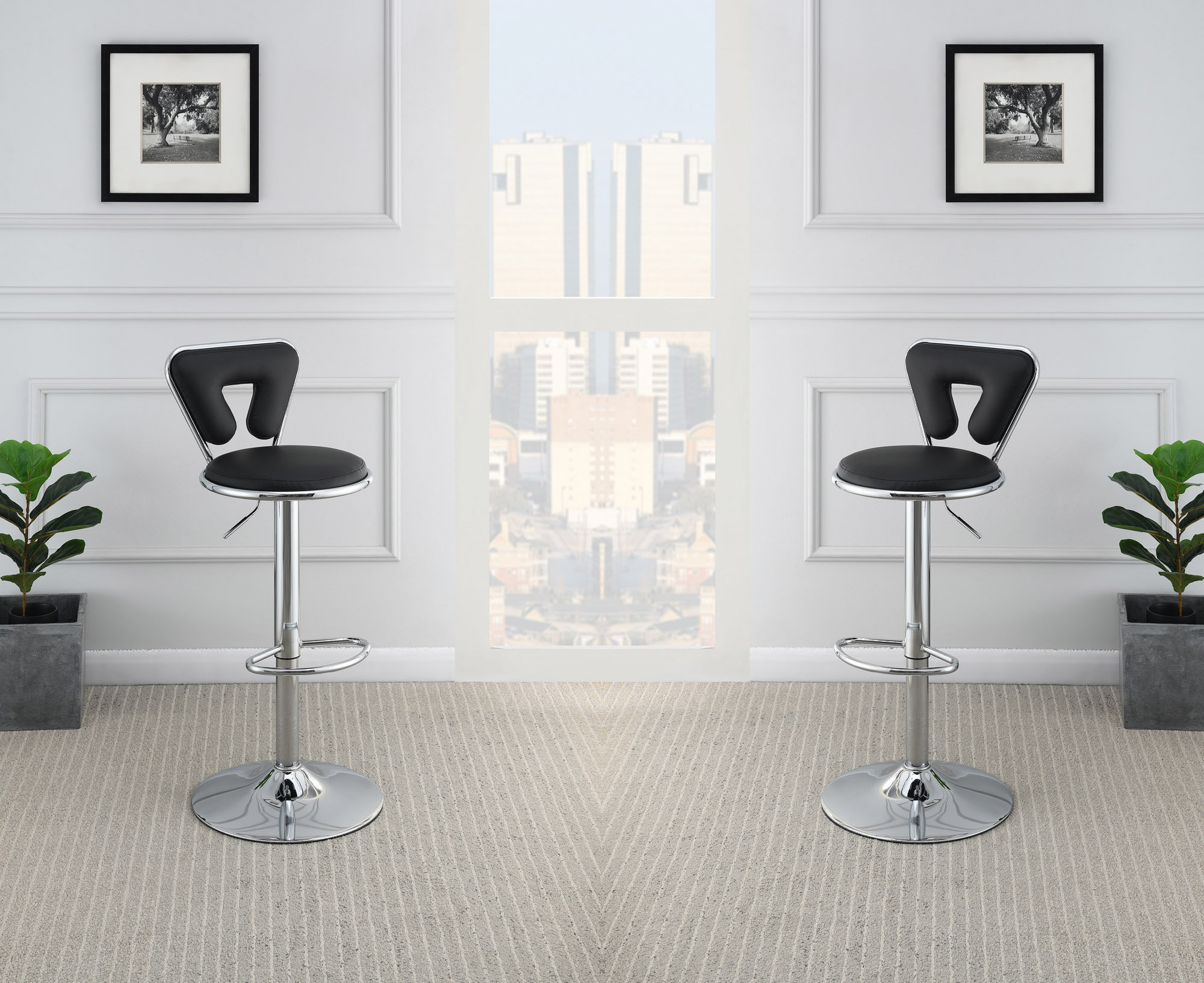 ExpressThrough Adjustable Bar Stool Gas Lift Chair Set Of 2 | Wayfair