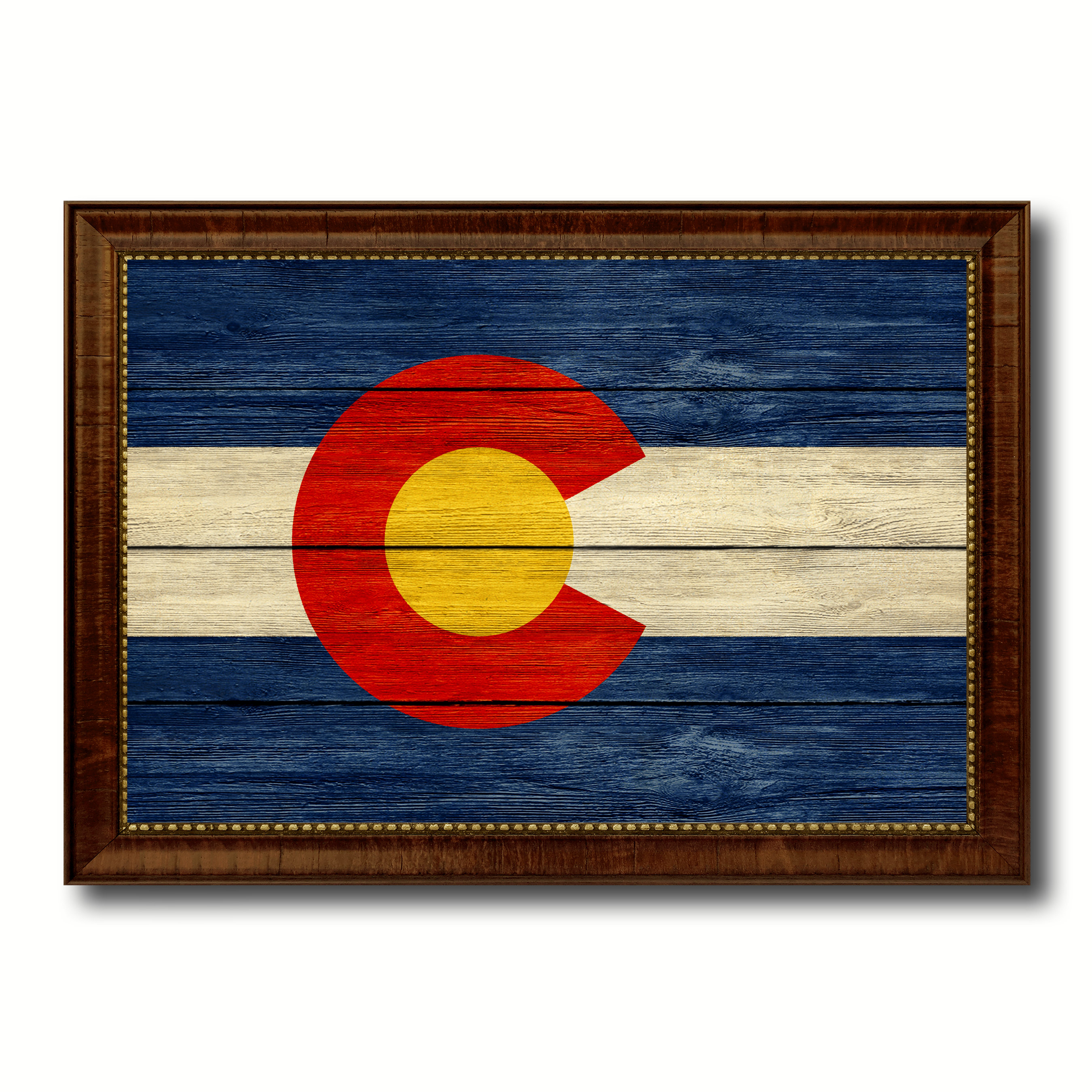 Williston Forge Colorado State Textured Flag Print With Brown Gold ...