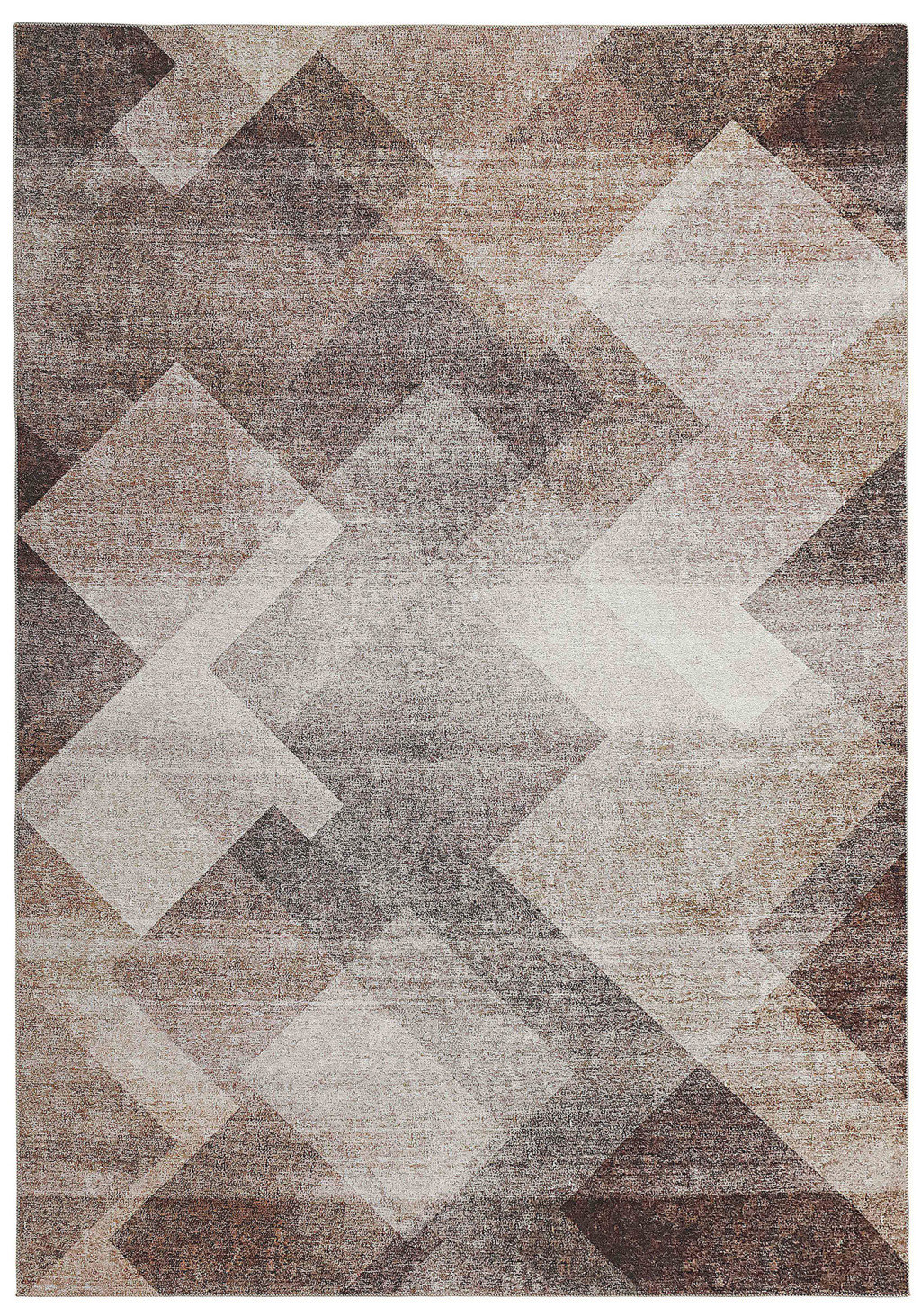Ivy Bronx Herrel Brown Geometric Stain Resistant Area Rug | Wayfair