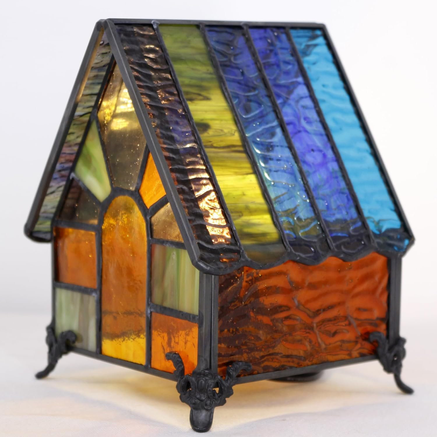 Bloomsbury Market Tiffany Style Blue Mini Lighthouse Desk Lamp With ...