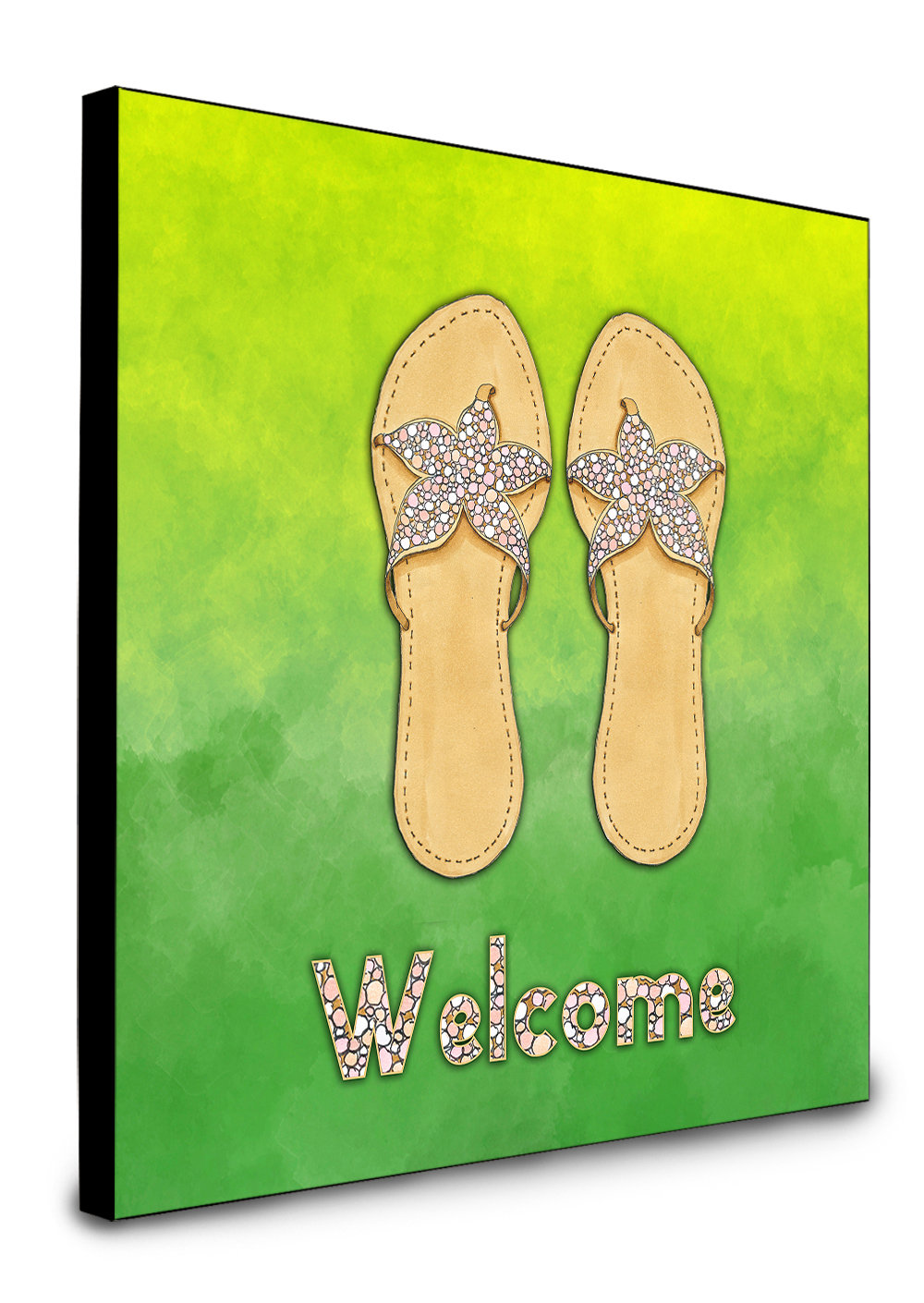 Harriet Bee Abrial Flip Flops Welcome Artwork Wall Panel | Wayfair