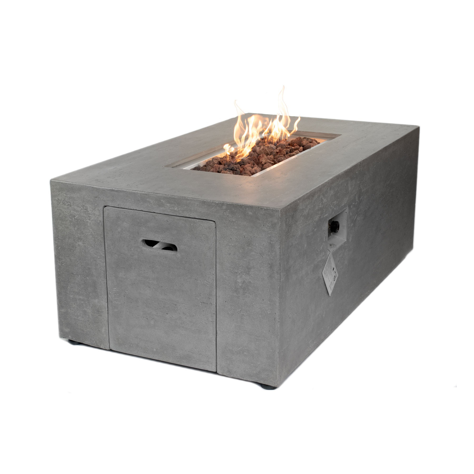 AMS Fireplace Outdoor 60" Propane Fire Pit Table with Hidden Propane ...