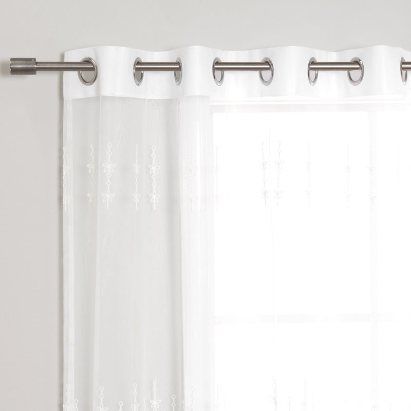 Rosalind Wheeler Inkerman Pavel Toile Sheer Grommet Curtain Panels ...